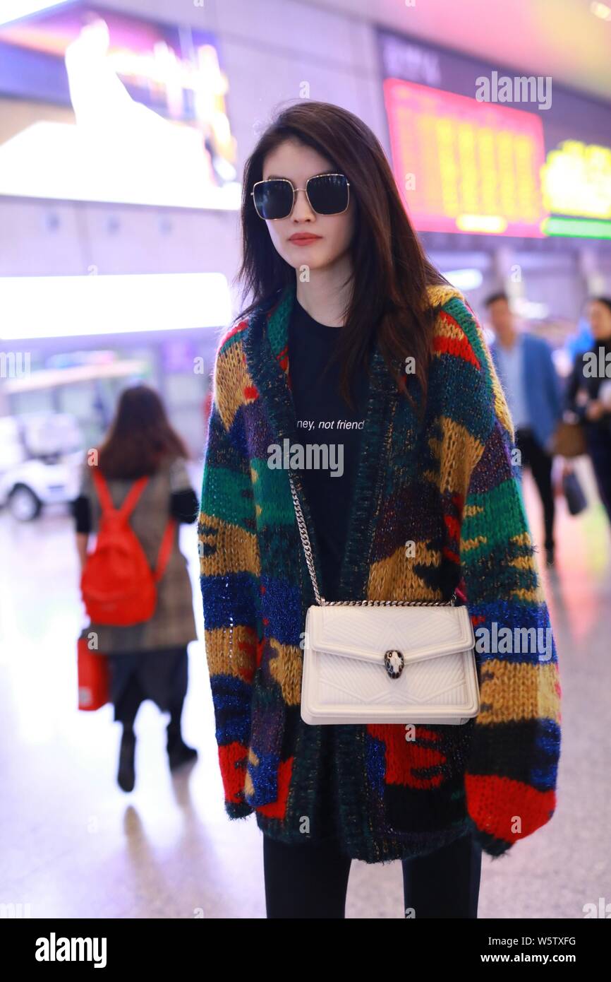 Chinese model He Sui is pictured at the Shanghai Hongqiao International ...