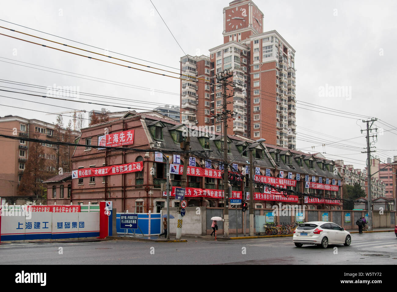 A 116-year-old housing block is pictured after being moved to make way ...