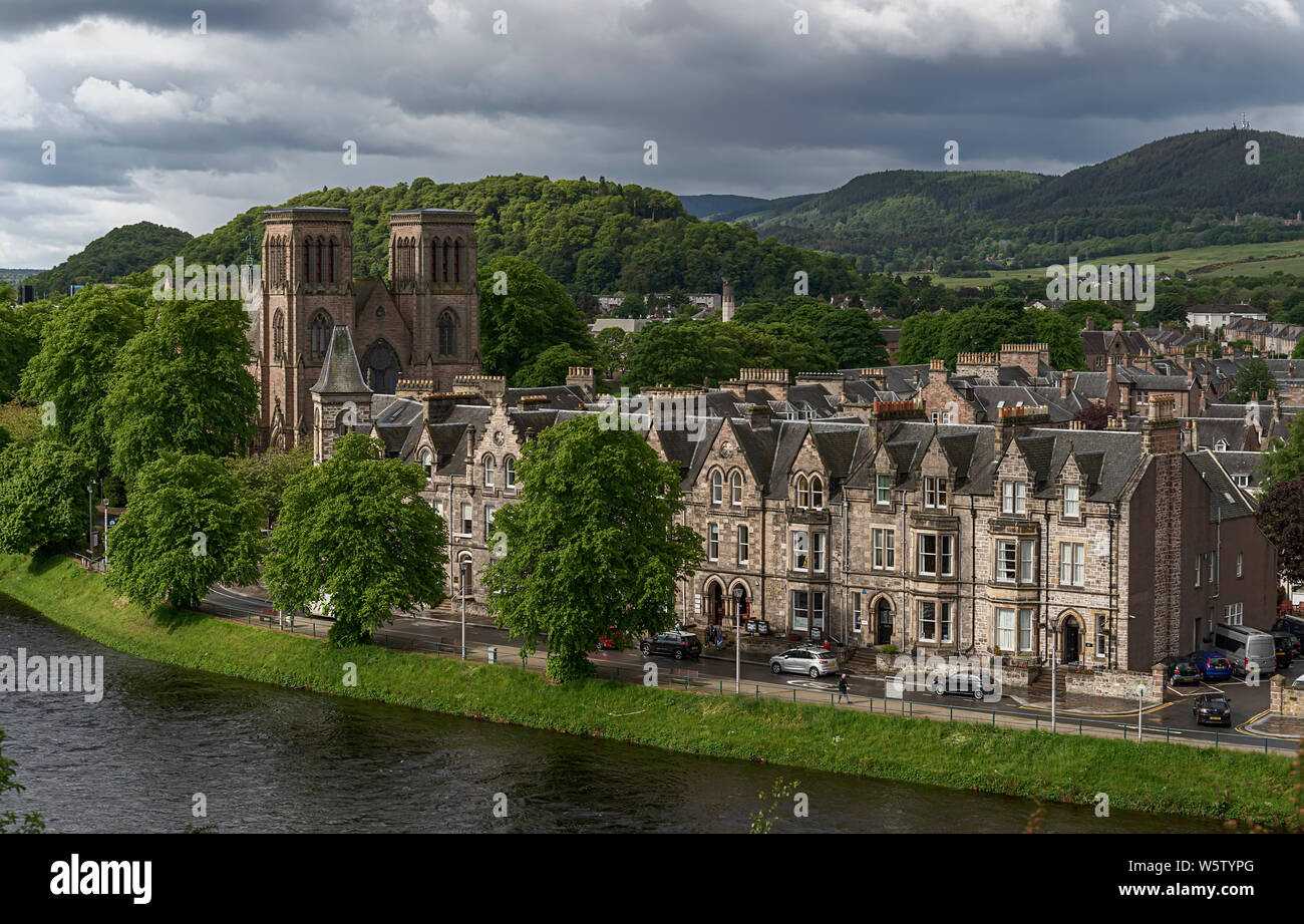 Inverness Scotland Landscape with buildings architecture Stock Photo ...