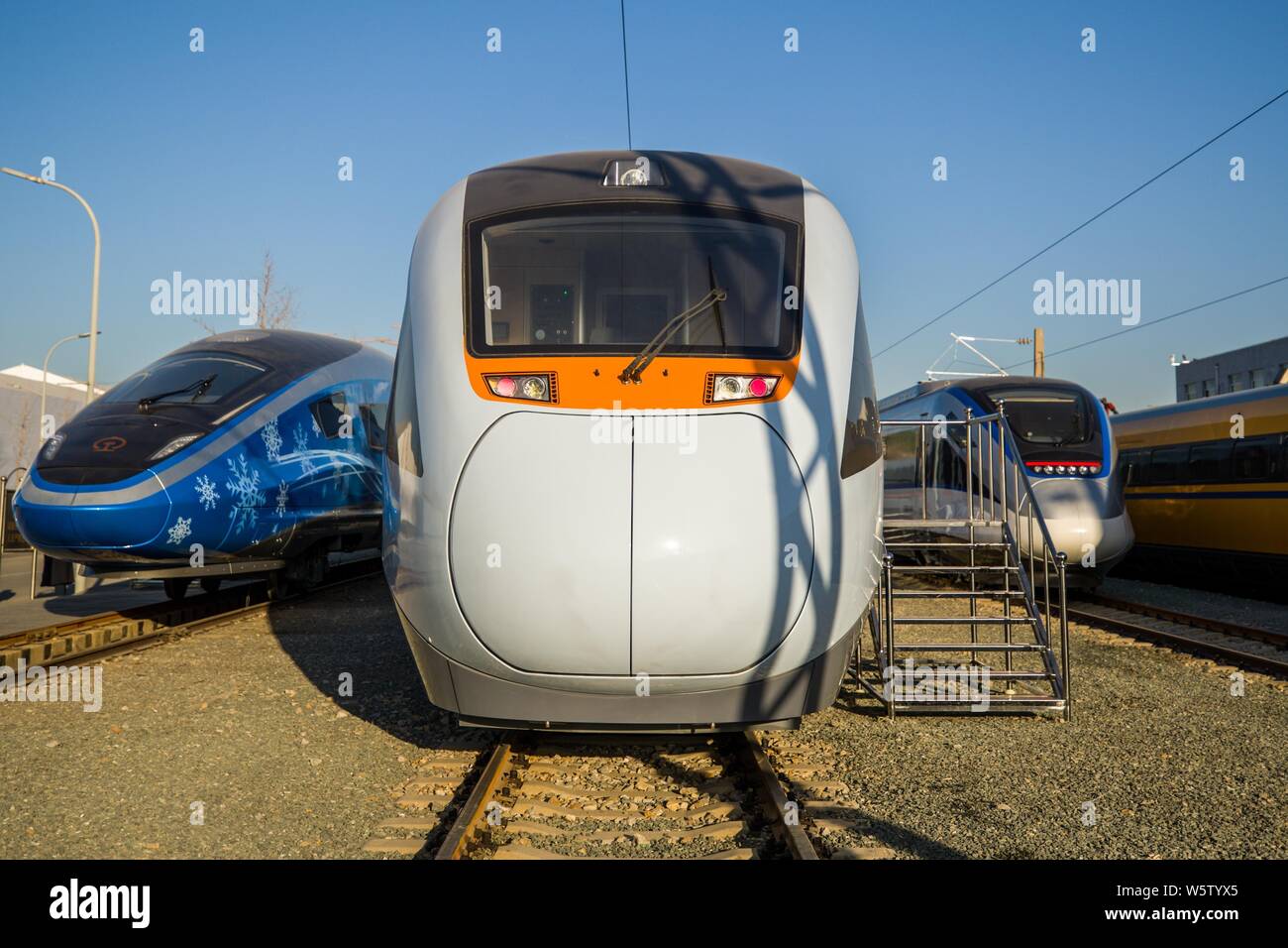In this undated photo, the CR300BF Fuxing bullet train designed to save ...