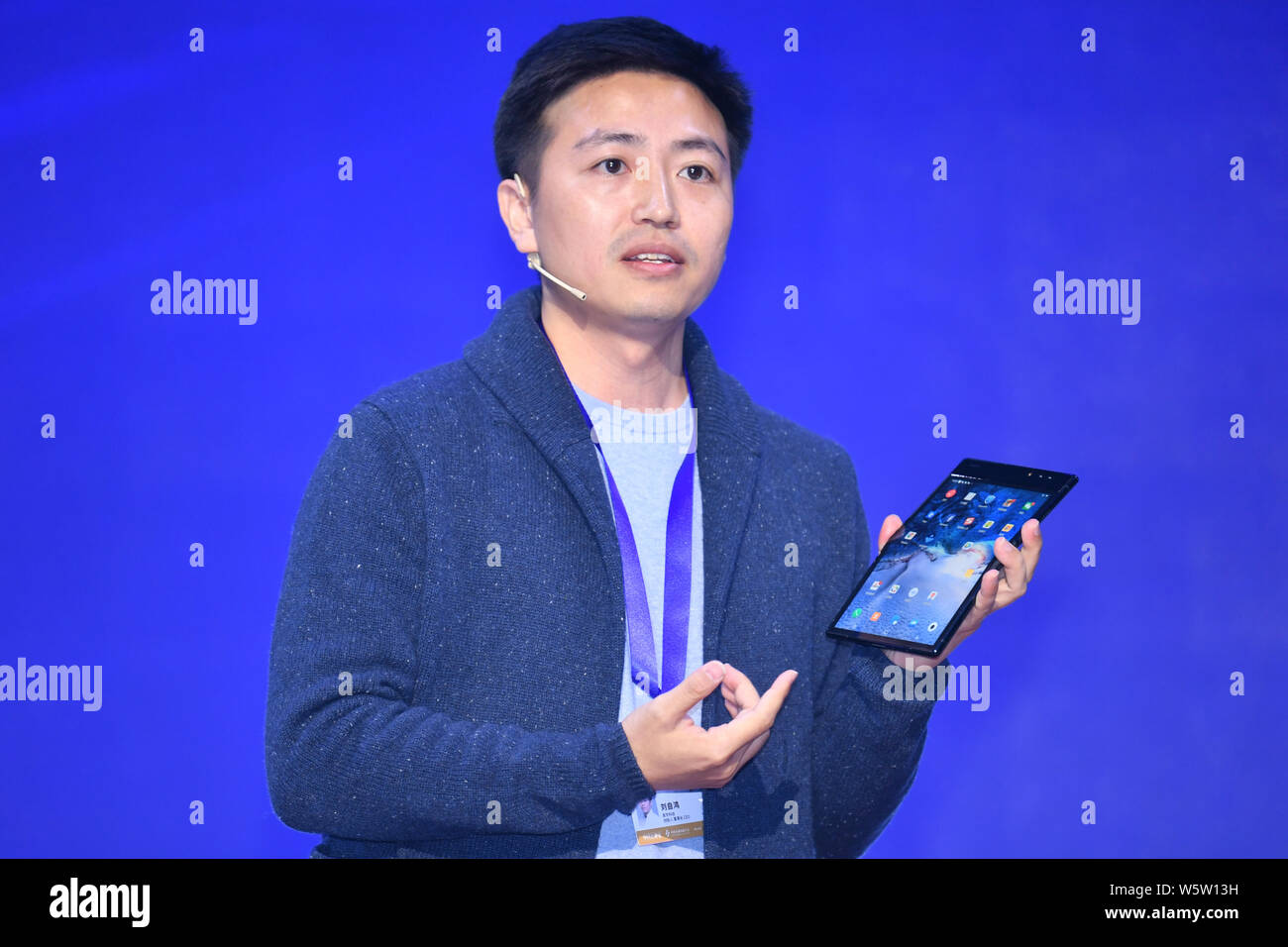 Liu Zihong, chairman and CEO of Royole, attends the 2018 China ...