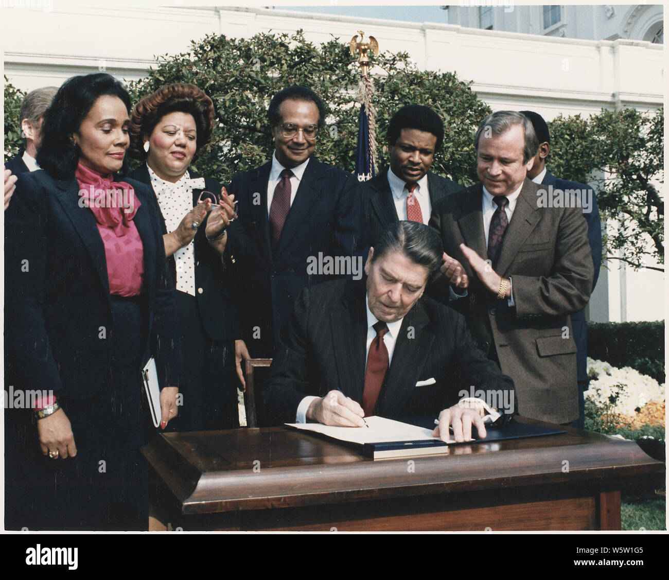 Photograph of President Reagan and the Signing Ceremony for Martin ...