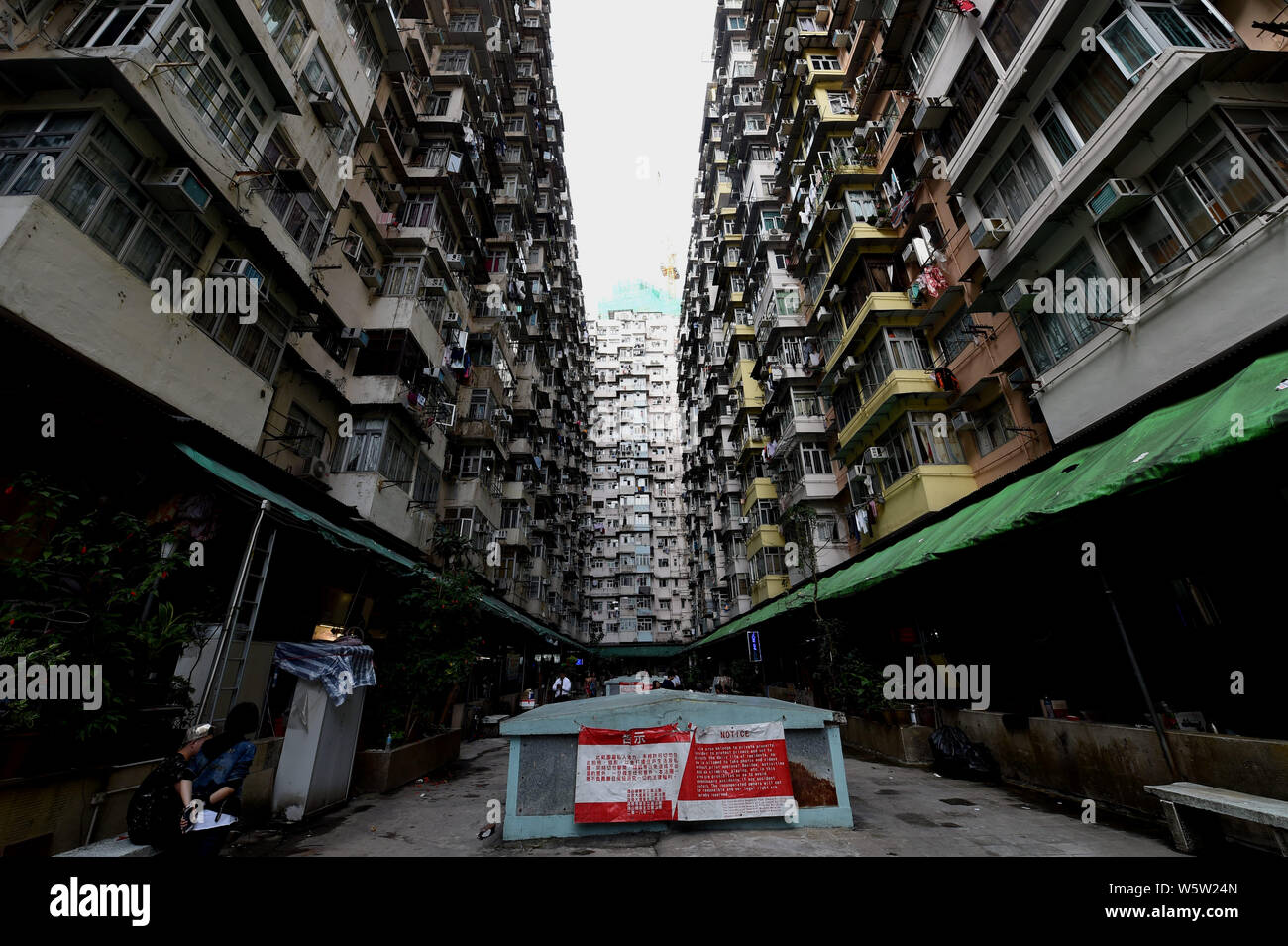 View of the Monster Building (Yik Cheong Building), one of Hong Kong's ...