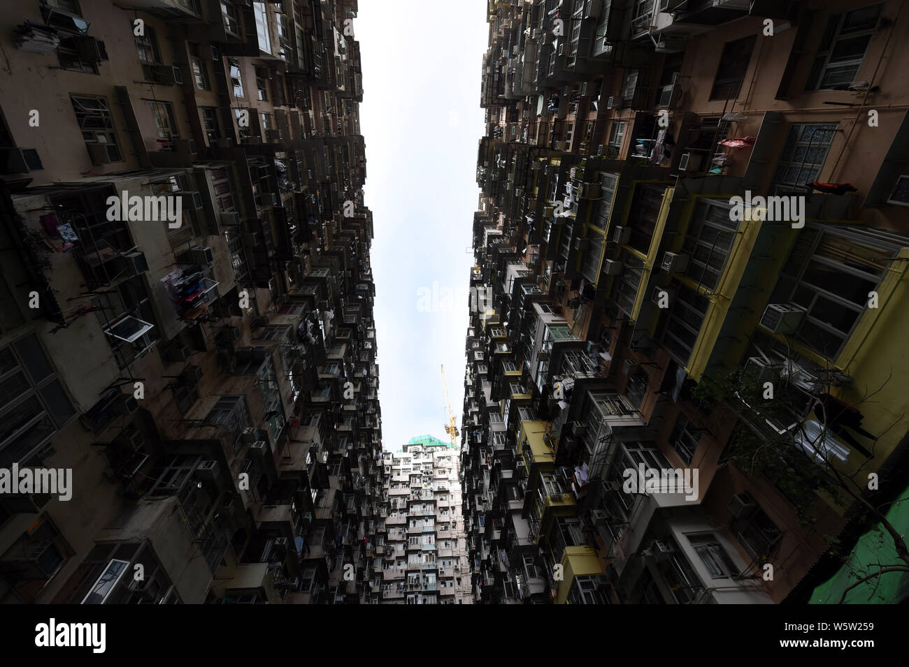 View of the Monster Building (Yik Cheong Building), one of Hong Kong's ...