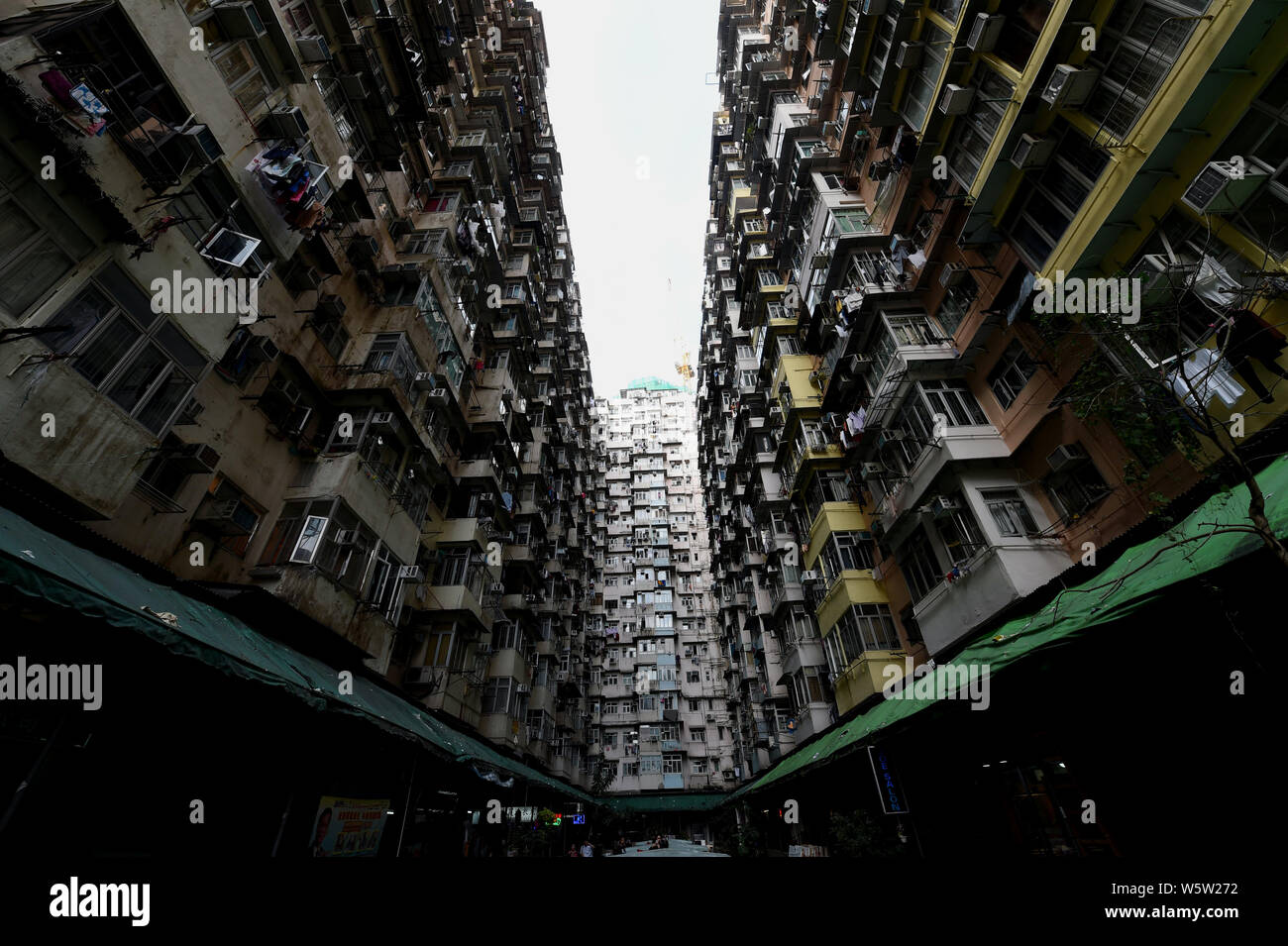 View of the Monster Building (Yik Cheong Building), one of Hong Kong's ...