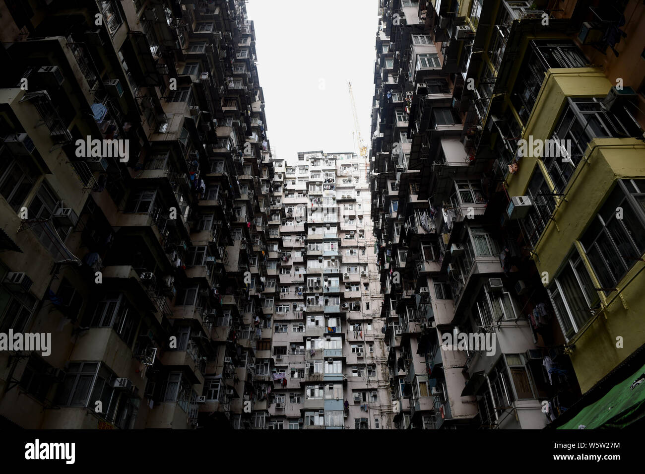 View of the Monster Building (Yik Cheong Building), one of Hong Kong's ...