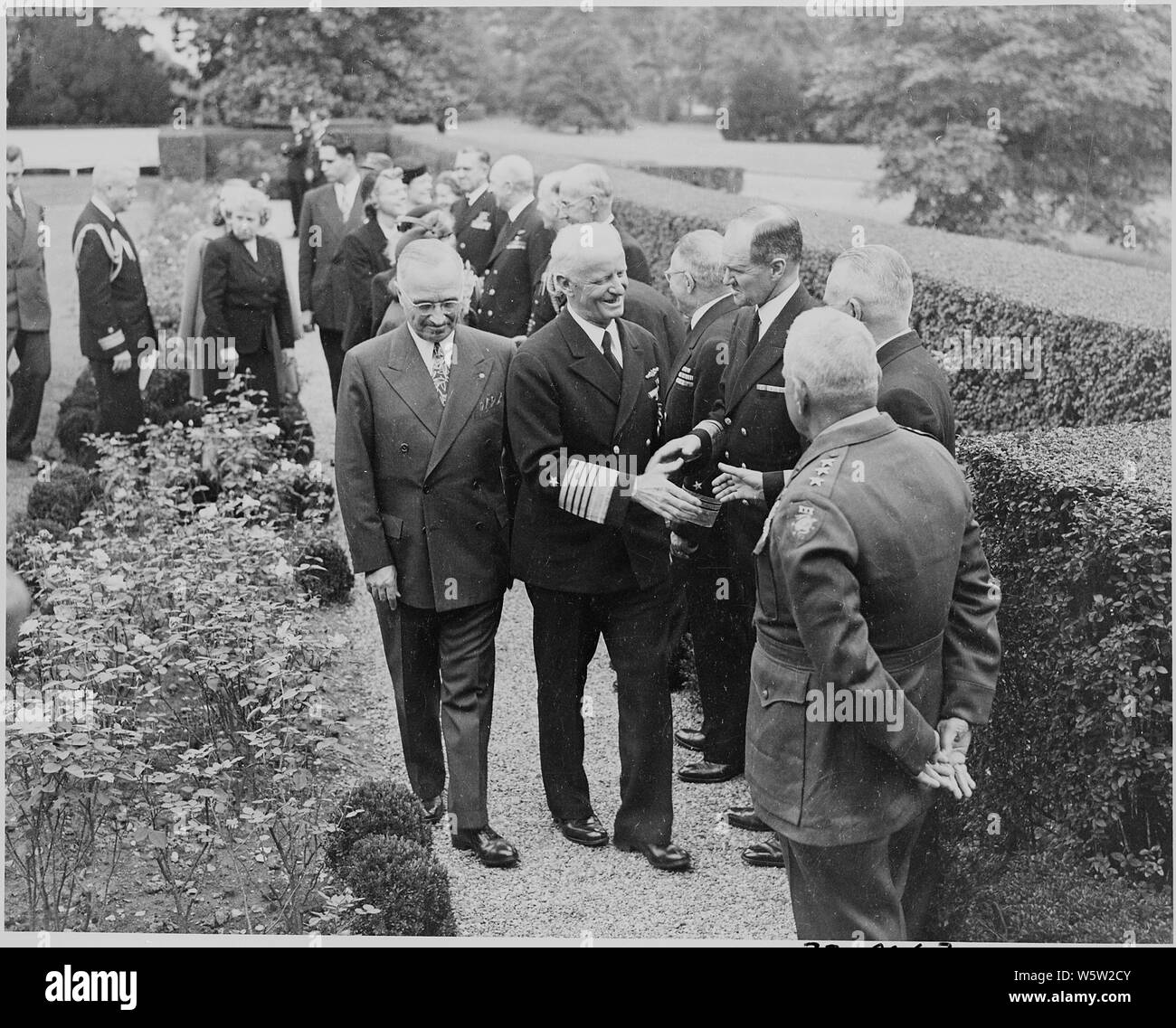 Photograph of President Truman and Admiral Chester Nimitz entering the ...