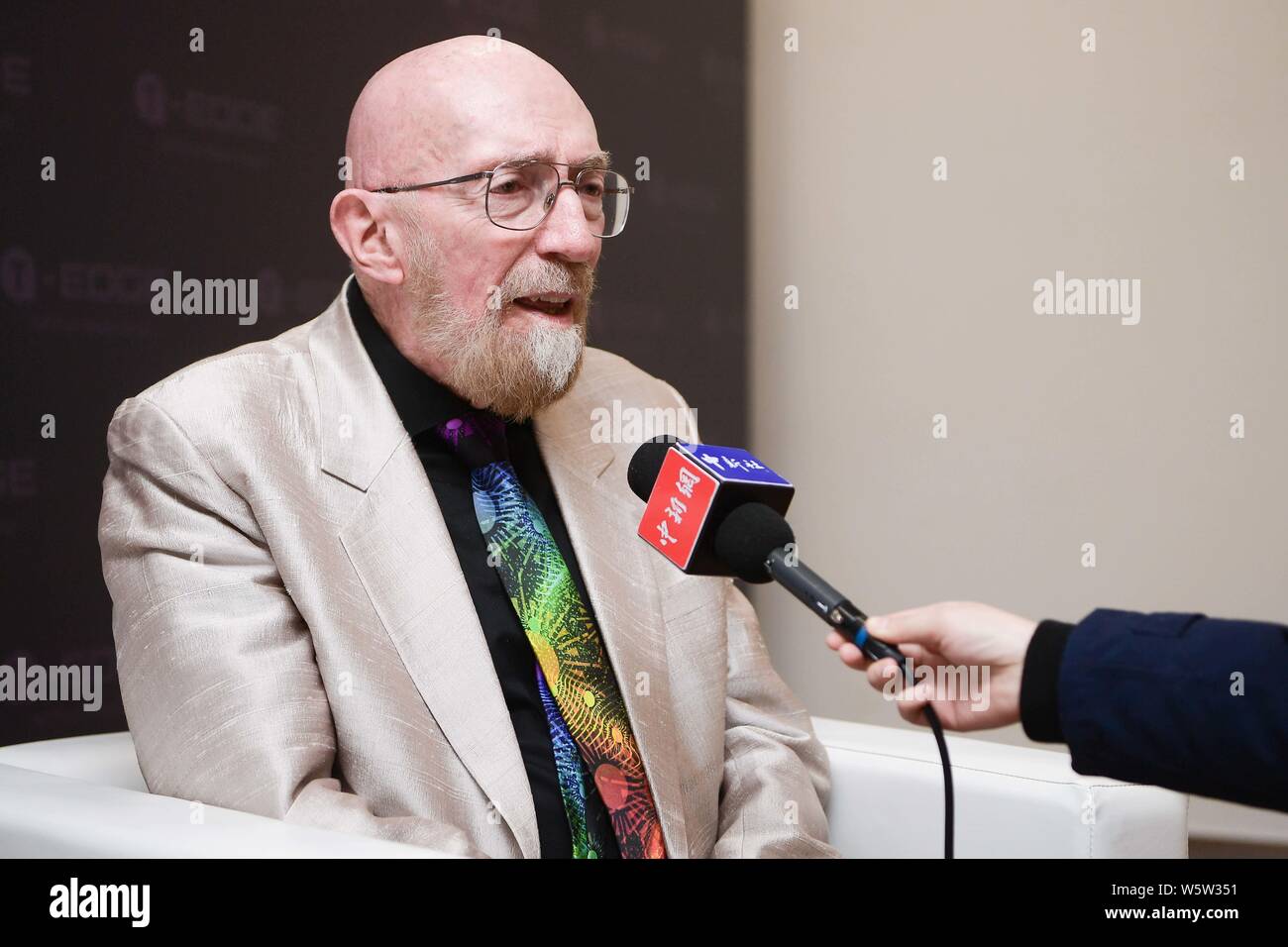 American theoretical physicist Kip Thorne attends an interview during ...