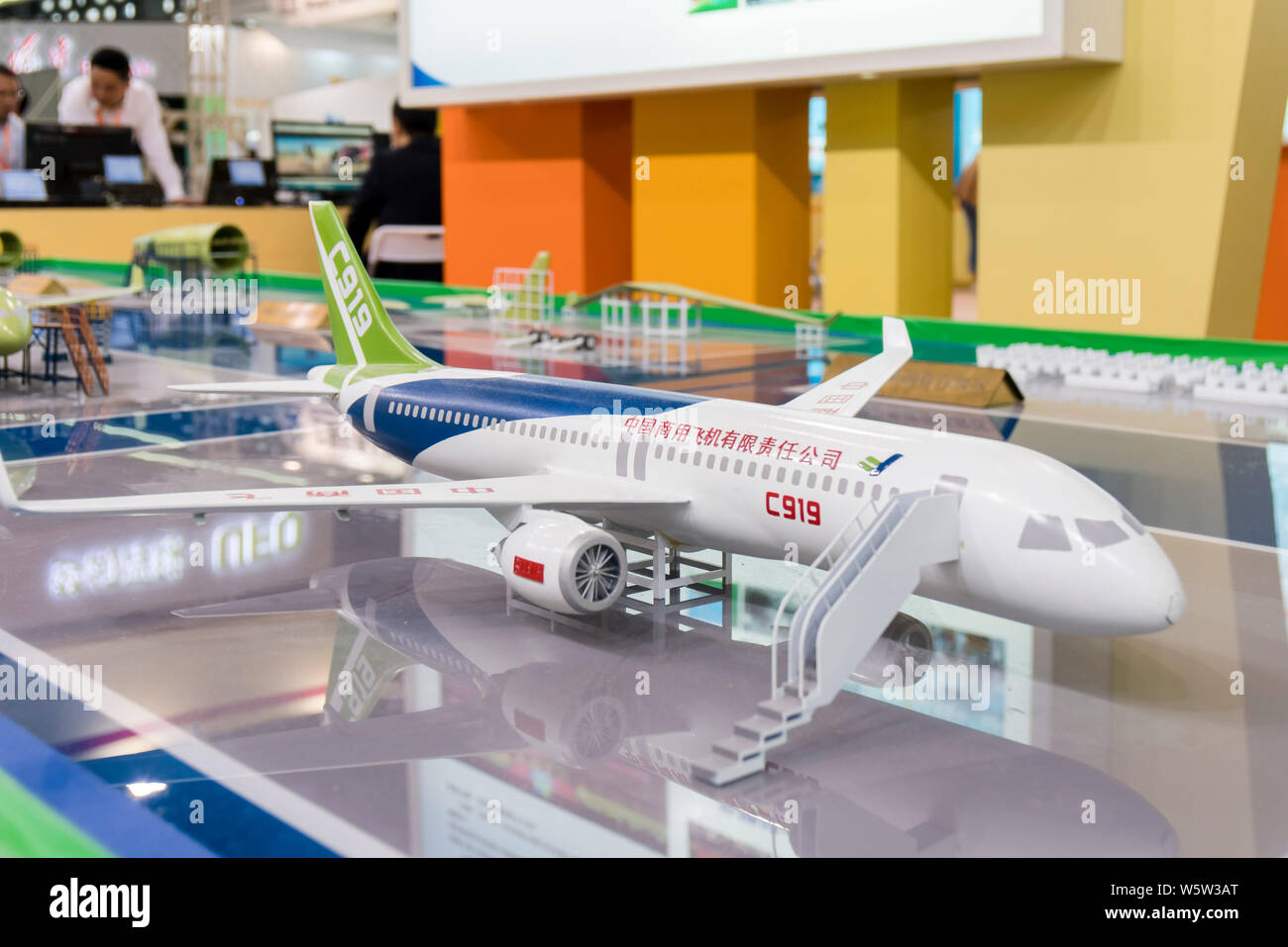 --FILE--A model of China's first large passenger jet C919 developed by ...