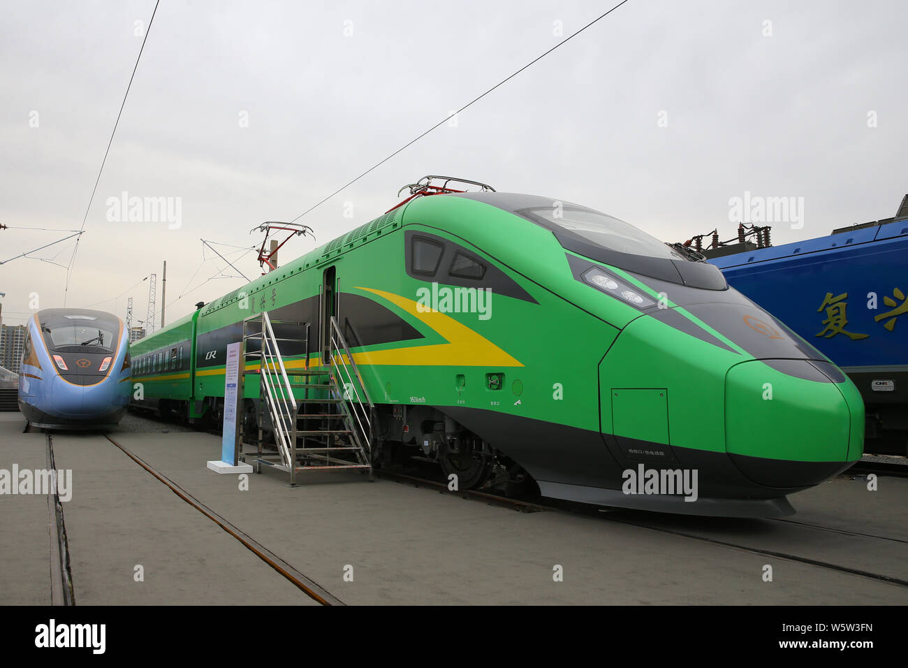 The CR200J Fuxing bullet train centrally powered electric multiple units (EMUs) with a maximum ...
