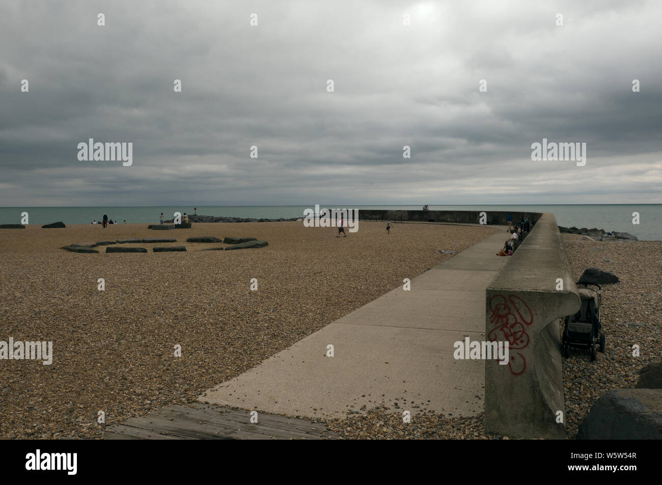 Mermaid beach in Folkestone on a cloudy day in summer Stock Photo - Alamy