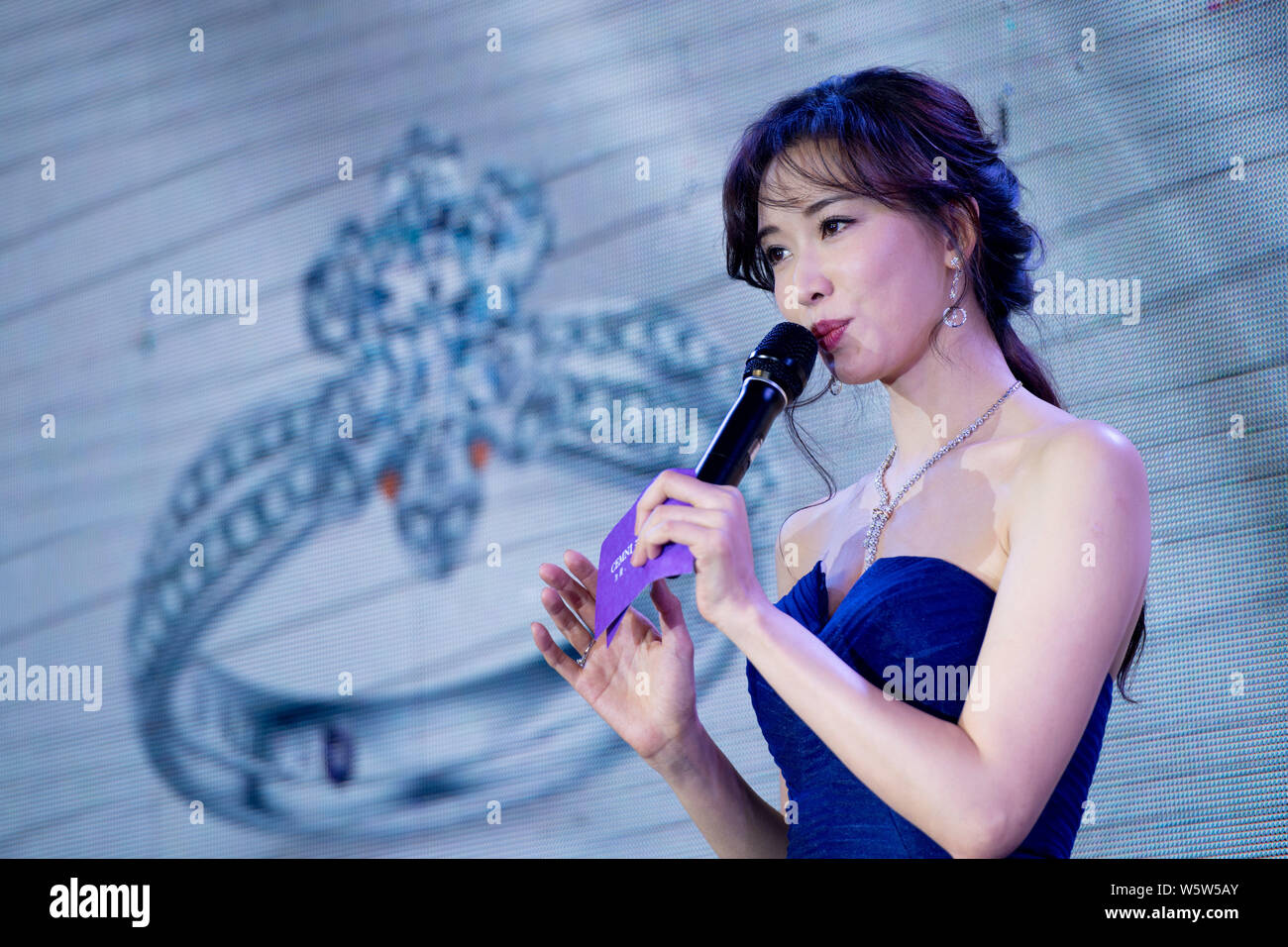 Taiwanese model and actress Lin Chi-ling attends a promotional event by ...