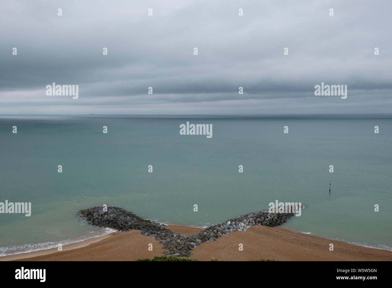 Storm clouds over Mermaid beach, Folkestone in Kent in Summer Stock ...