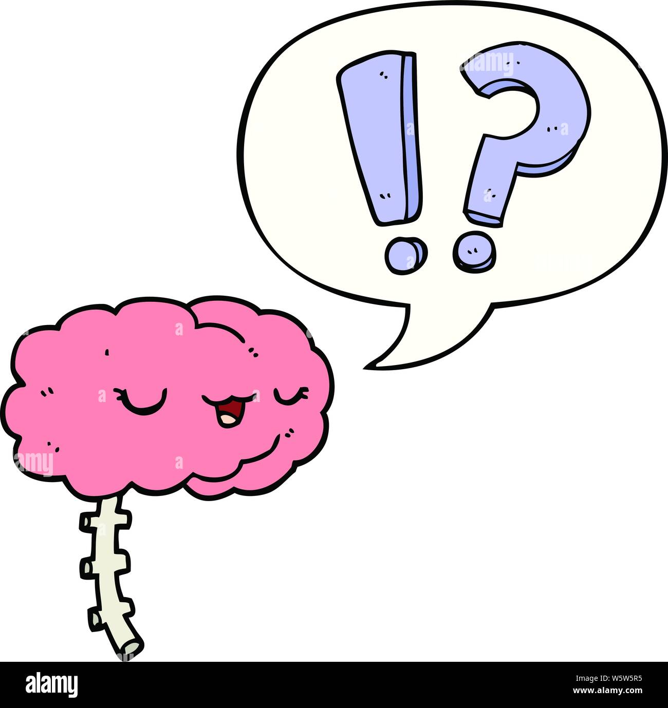 cartoon curious brain with speech bubble Stock Vector Image & Art - Alamy