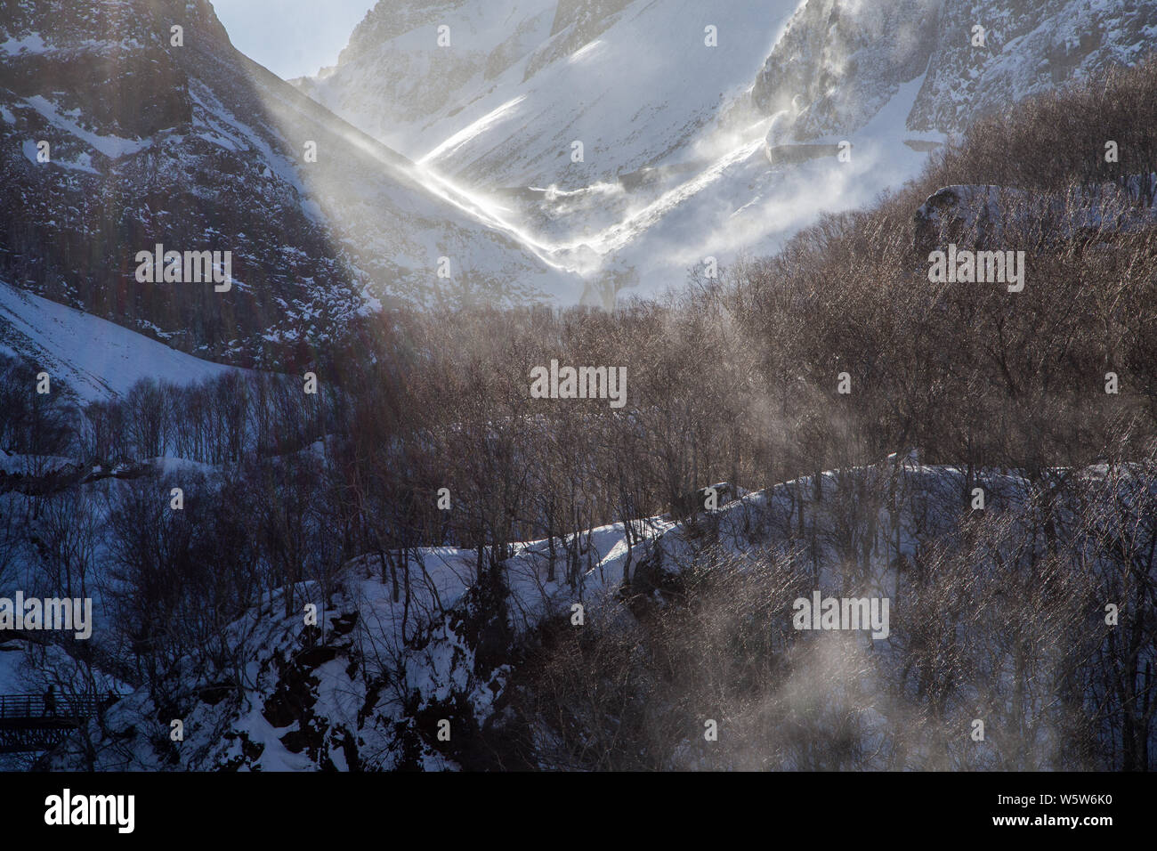 Scenery of glowing clouds seen from the Paektu Mountain or Changbai ...