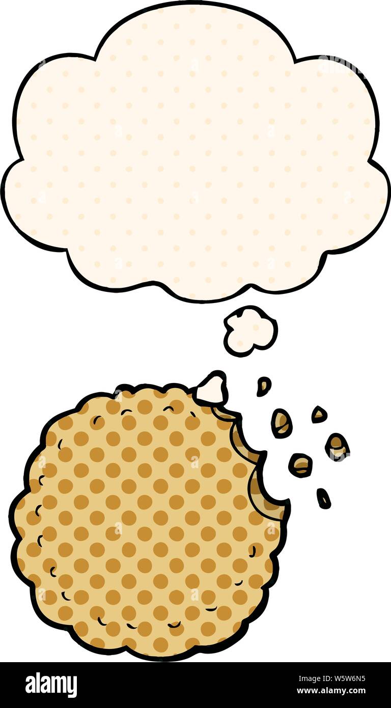 cartoon cookie with thought bubble in comic book style Stock Vector ...