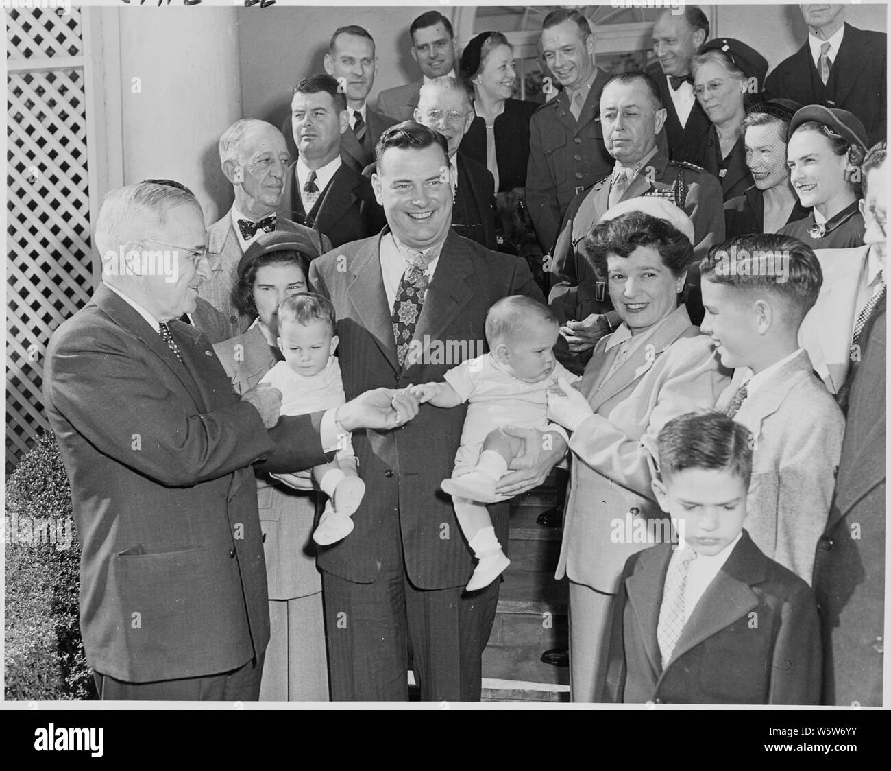 Photograph of President Truman outside the White House with Colonel ...
