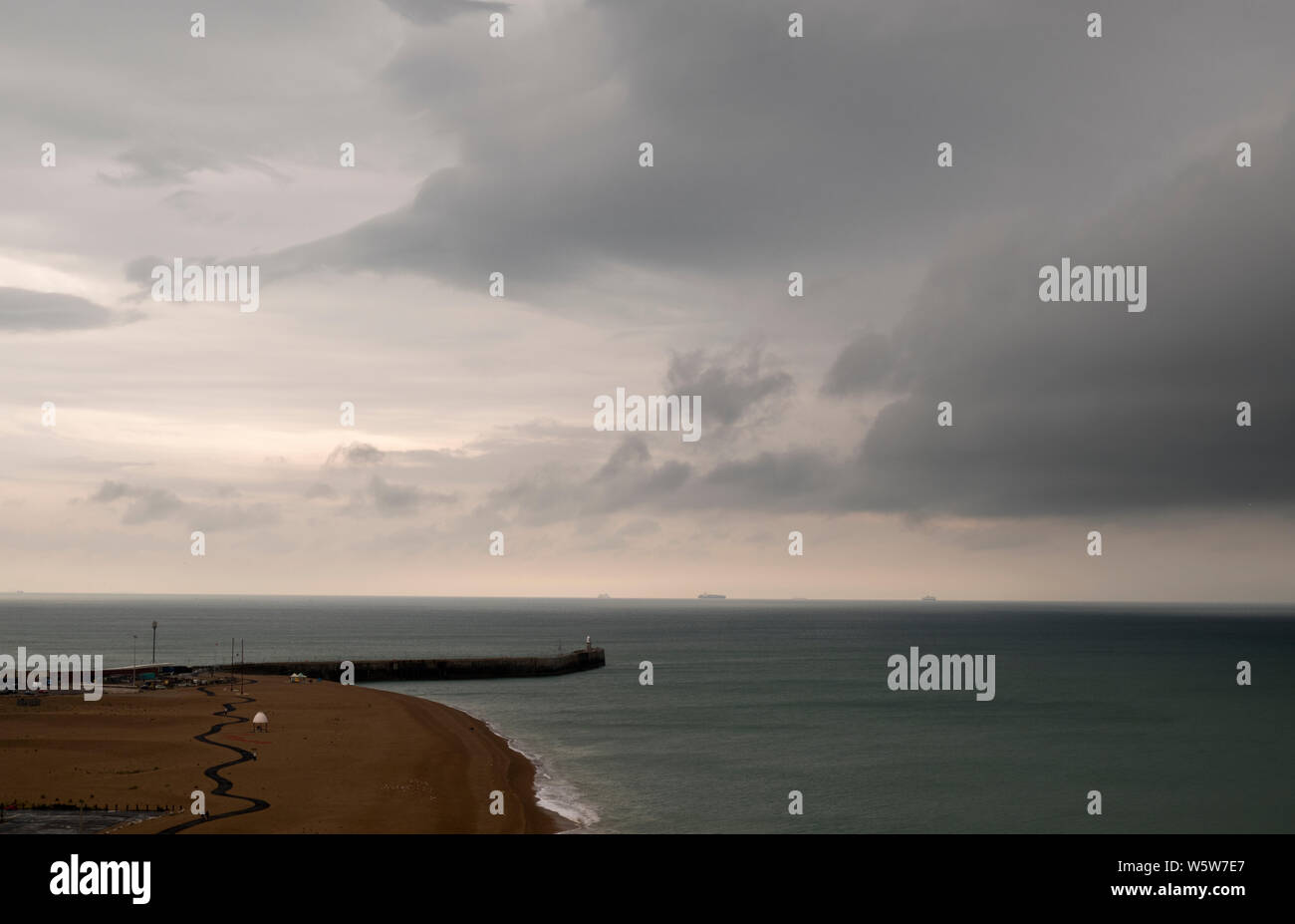 Storm clouds closing in over Folkestone in Kent in Summer Stock Photo ...