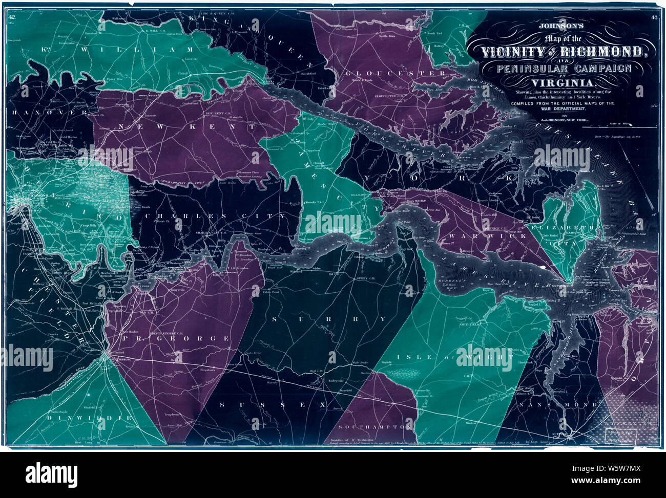 Map of virginia rivers hi-res stock photography and images - Alamy