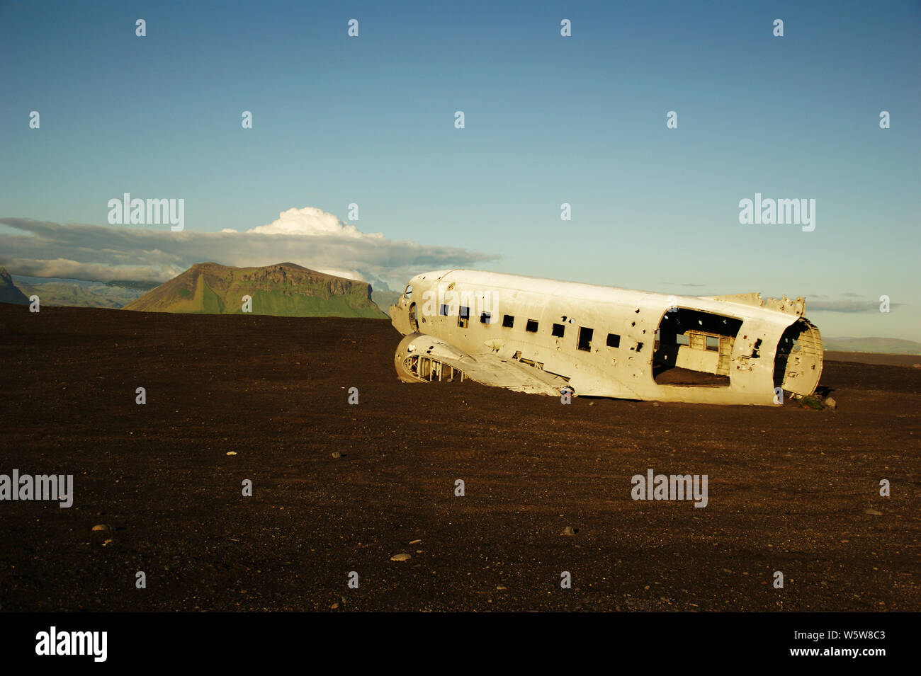 Wreckage of crashed airplane in 1973 Douglas R4D Dakota DC-3 C 117 of ...