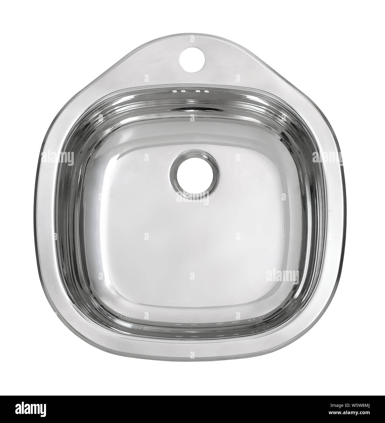 Top view of the empty sink kitchenware isolated on white with clipping ...