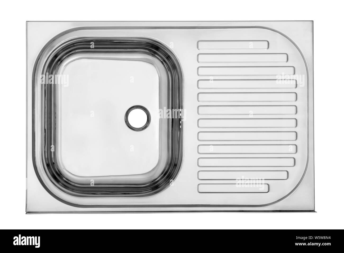 Top view of the empty sink kitchenware isolated on white with clipping ...