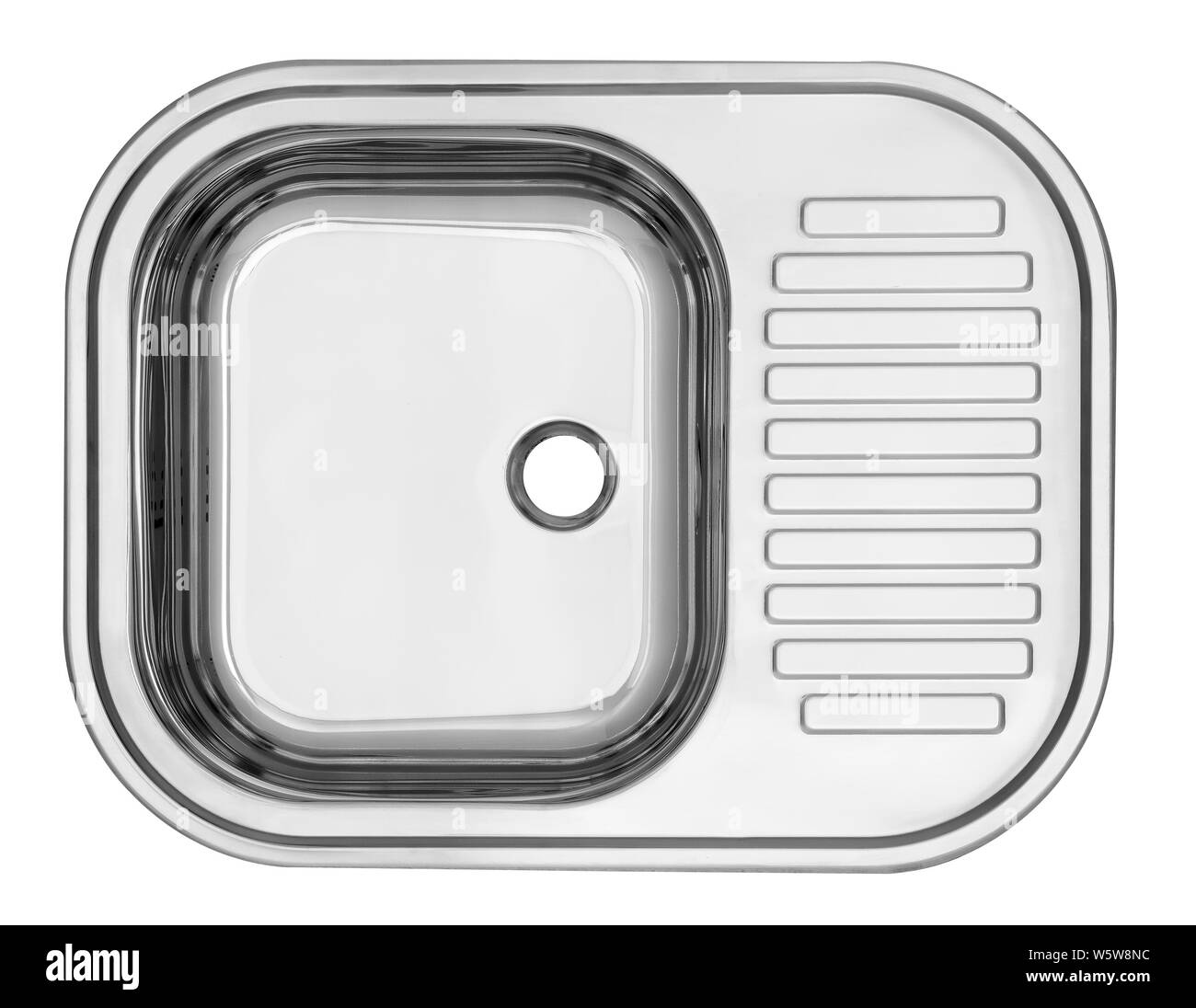 Top view of the empty sink kitchenware isolated on white with clipping ...