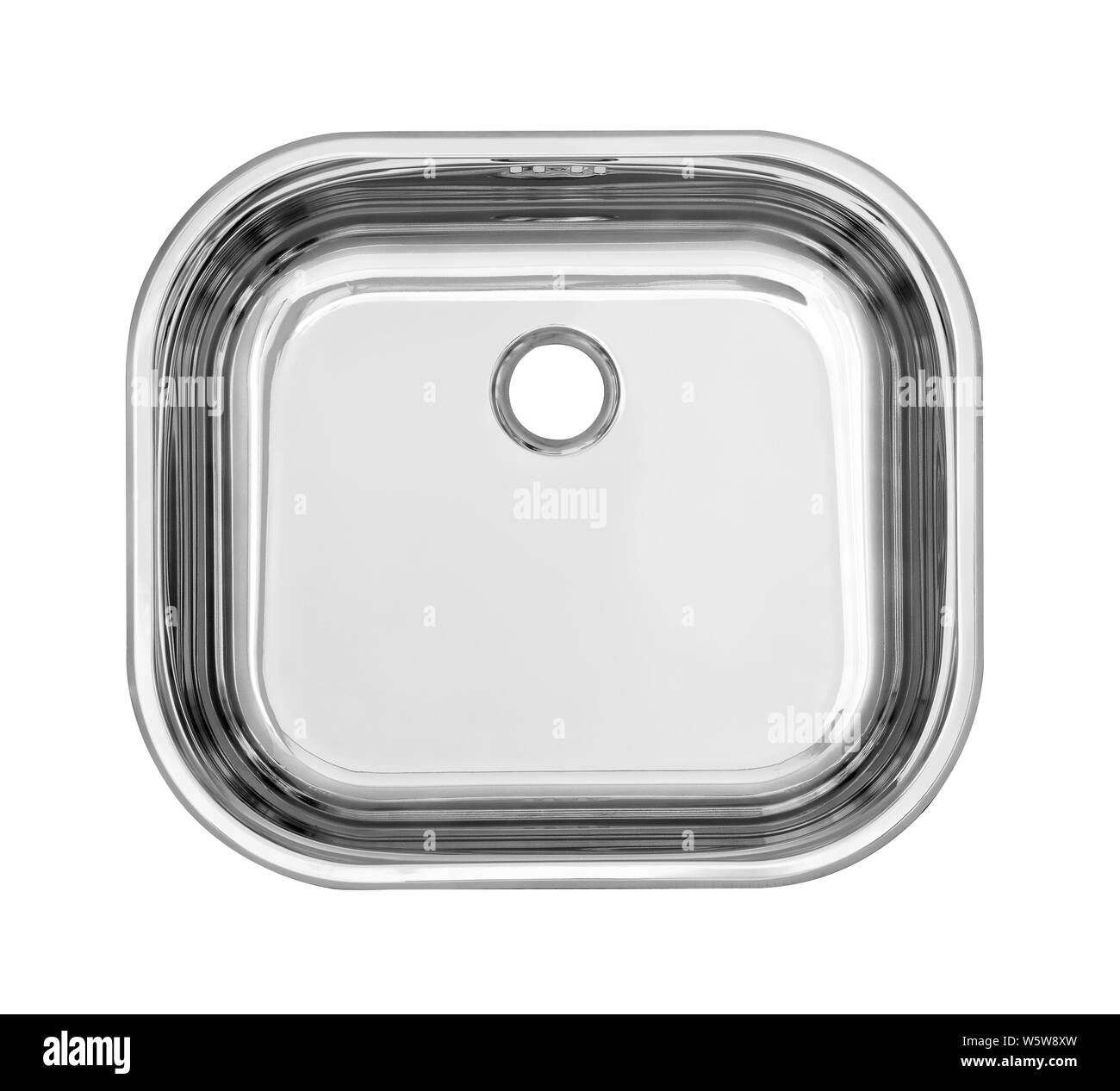 Top view of the empty sink kitchenware isolated on white with clipping ...