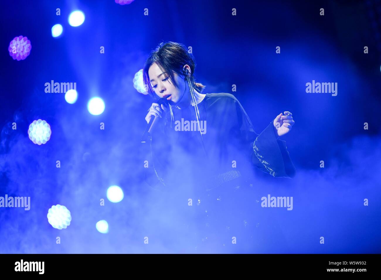 Chinese singer Jane Zhang or Zhang Liangying performs at the 2018 ...
