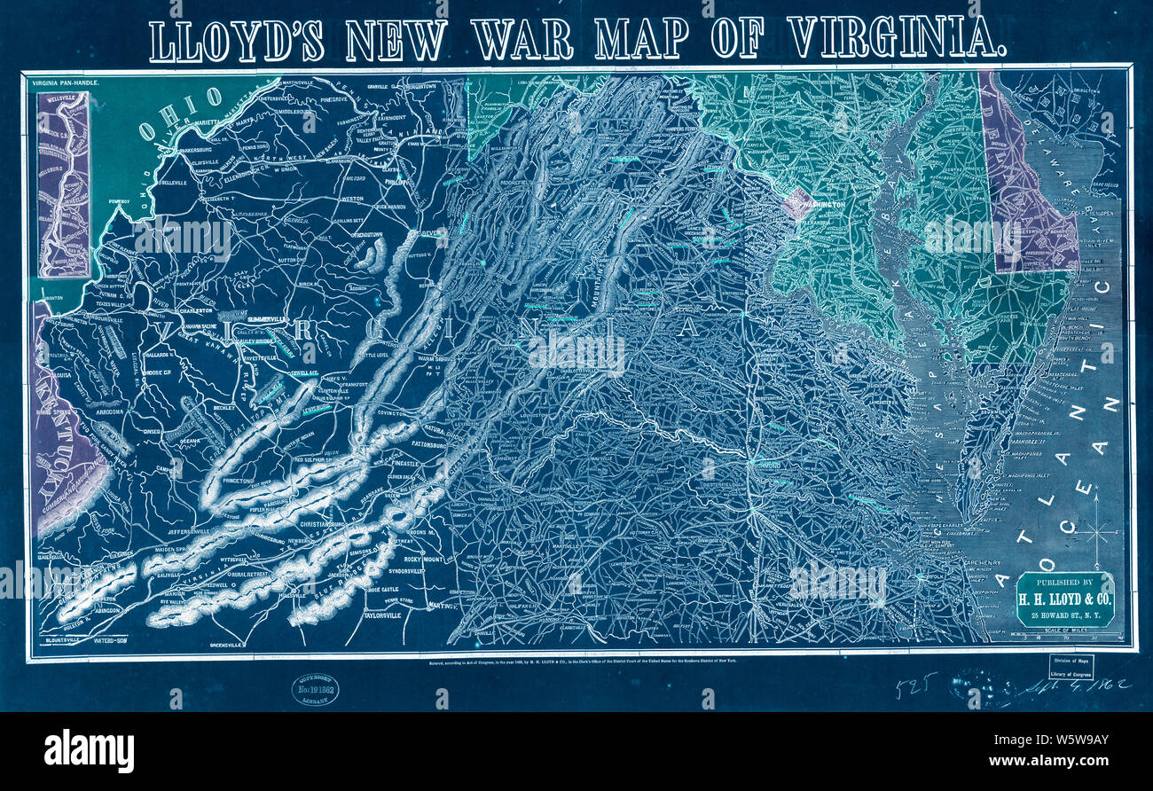 Civil War Maps 0575 Lloyd's new war map of Virginia Inverted Rebuild ...