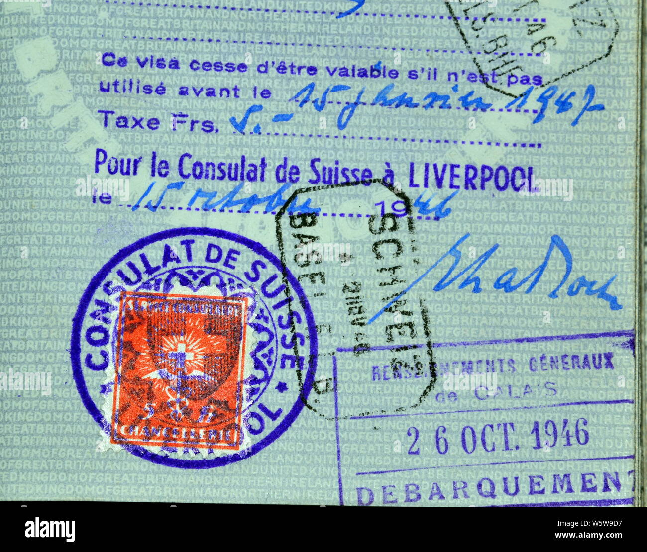 Old british passport stamps hi-res stock photography and images - Alamy