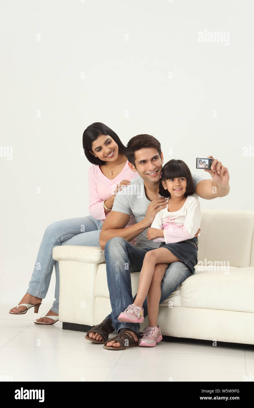 Family taking picture of themselves Stock Photo - Alamy