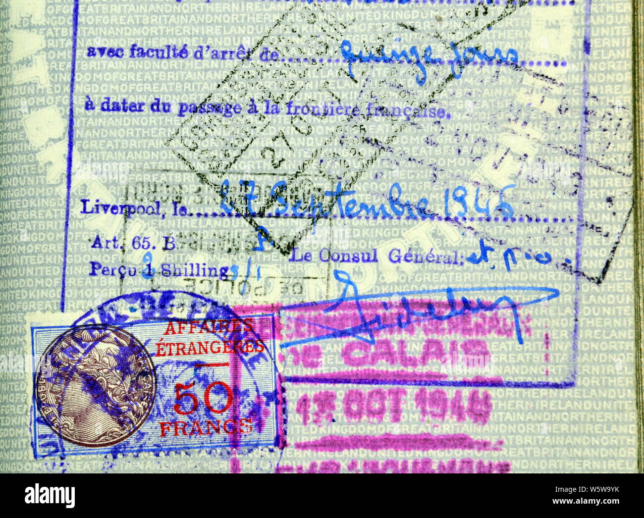 Old british passport stamps hi-res stock photography and images - Alamy