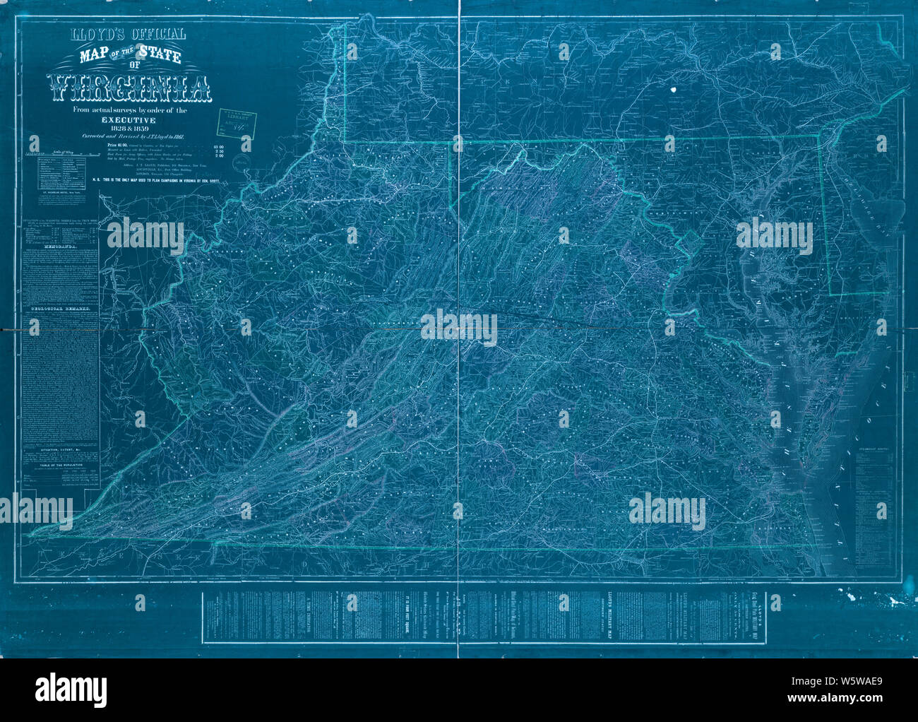 Civil War Maps 0588 Lloyd's official map of the state of Virginia from ...