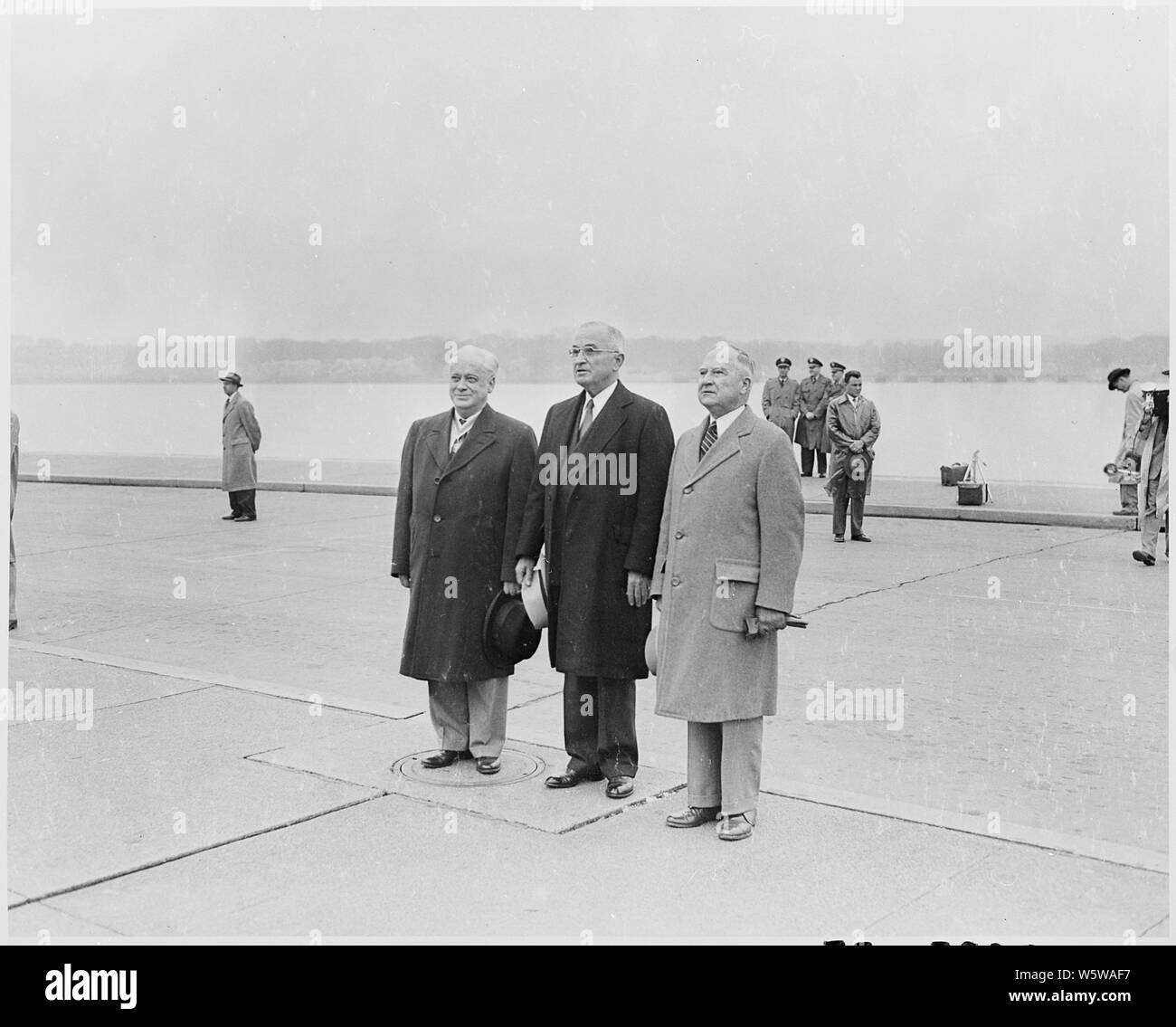 Photograph of President Truman with other dignitaries at the Jefferson ...