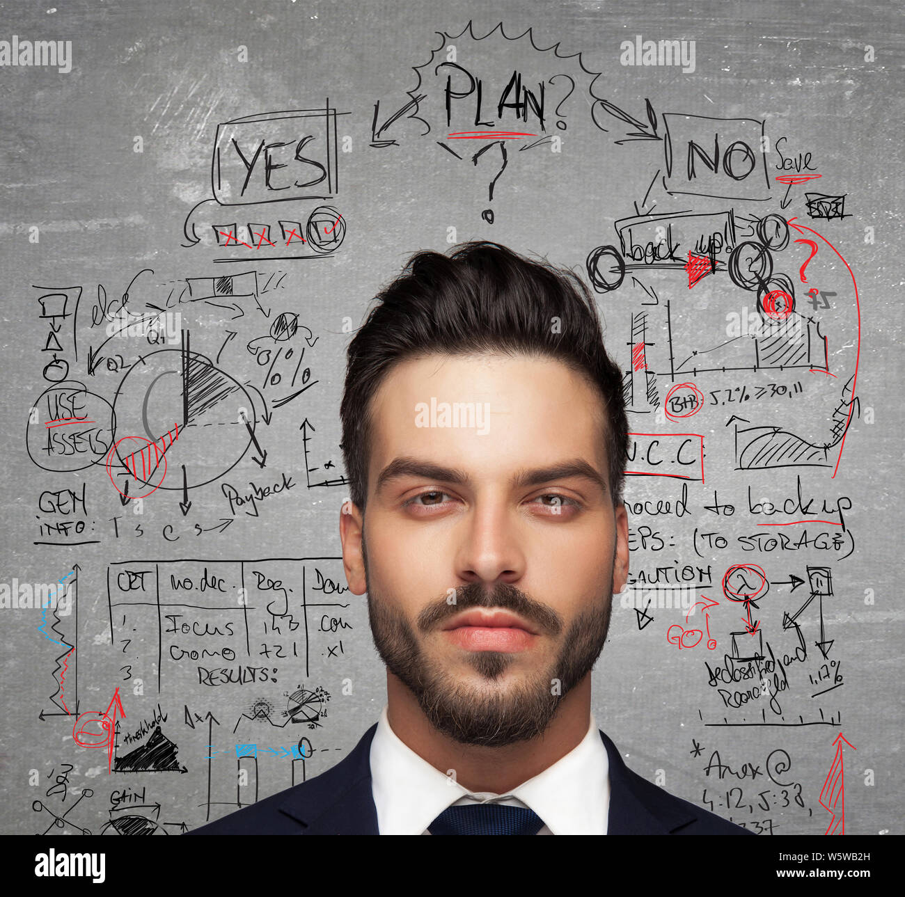 young business man thinking about projects and decision making Stock ...
