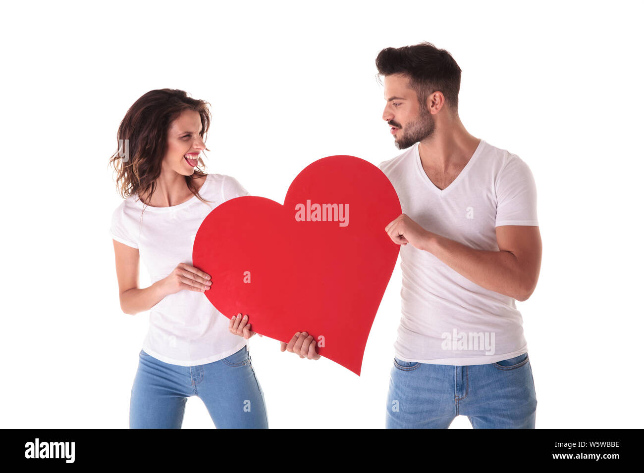 Couple in heart over Cut Out Stock Images & Pictures - Alamy