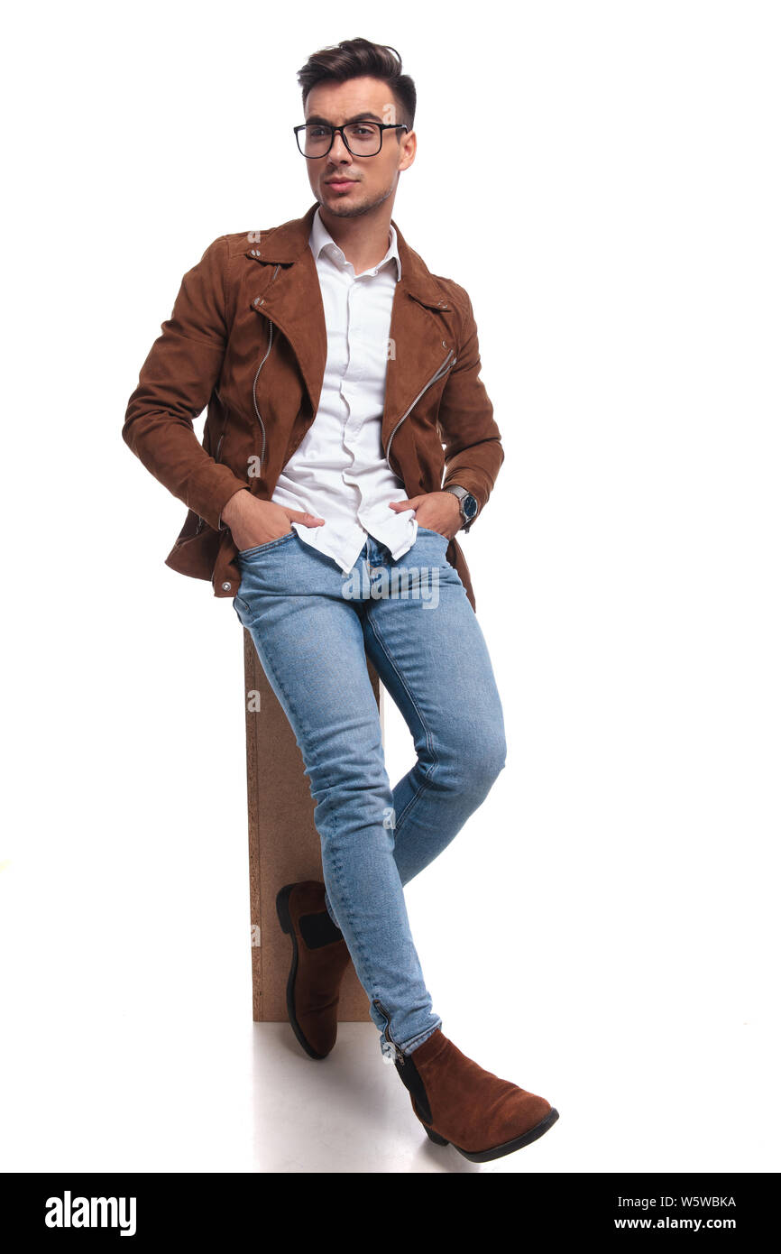 Male model sitting on box hi-res stock photography and images - Alamy