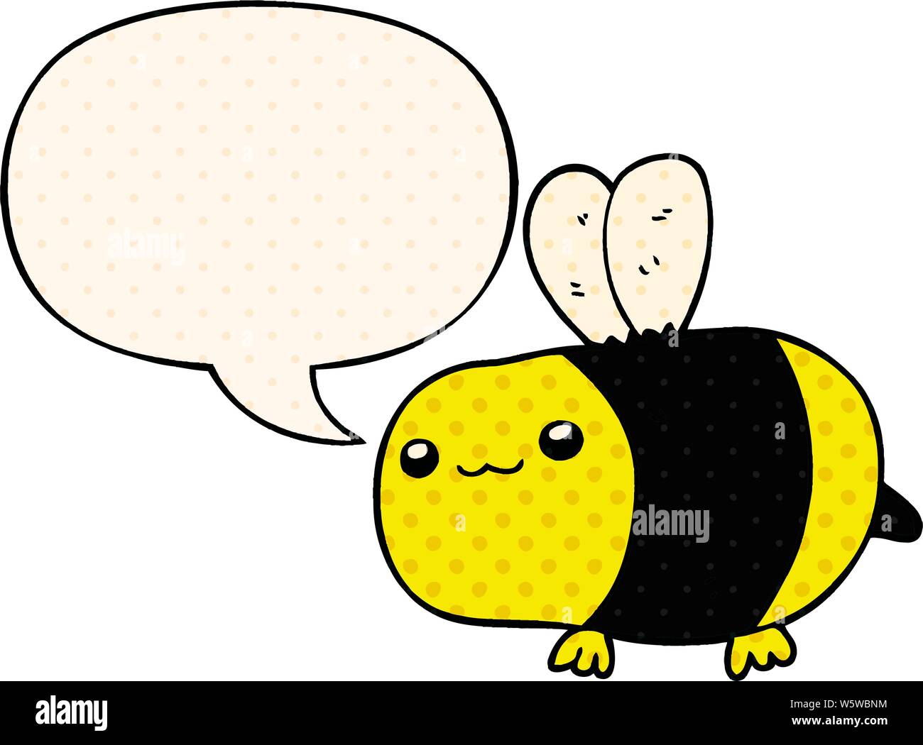 cartoon bee with speech bubble in comic book style Stock Vector Image ...