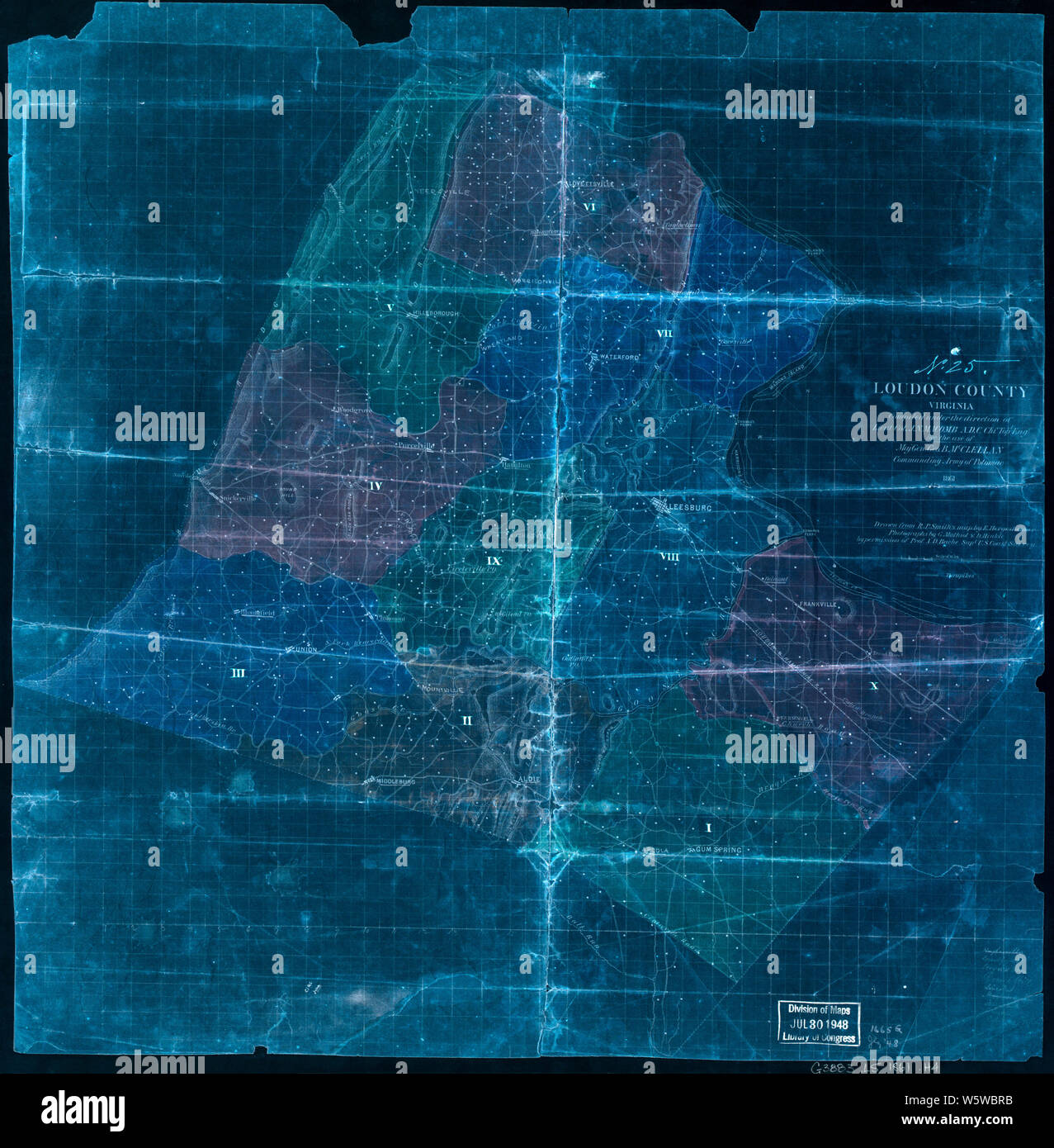 Civil War Maps 0592 Loudoun County Virginia Inverted Rebuild and Repair ...