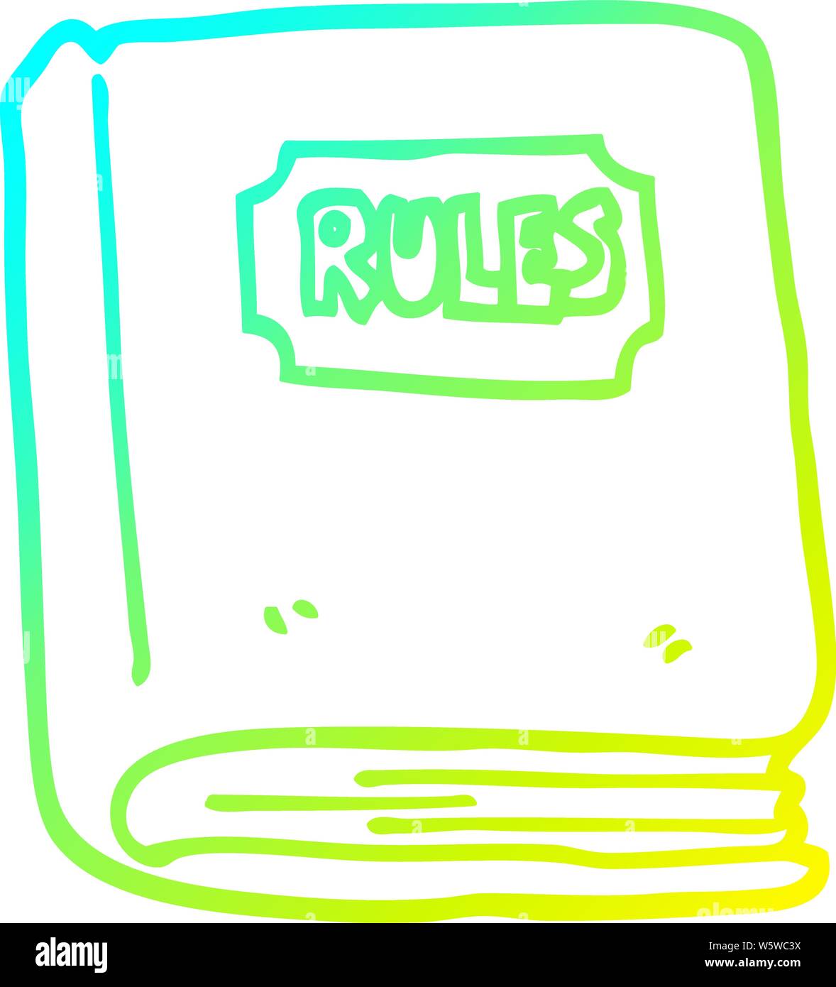 cold gradient line drawing of a cartoon rule book Stock Vector Image ...