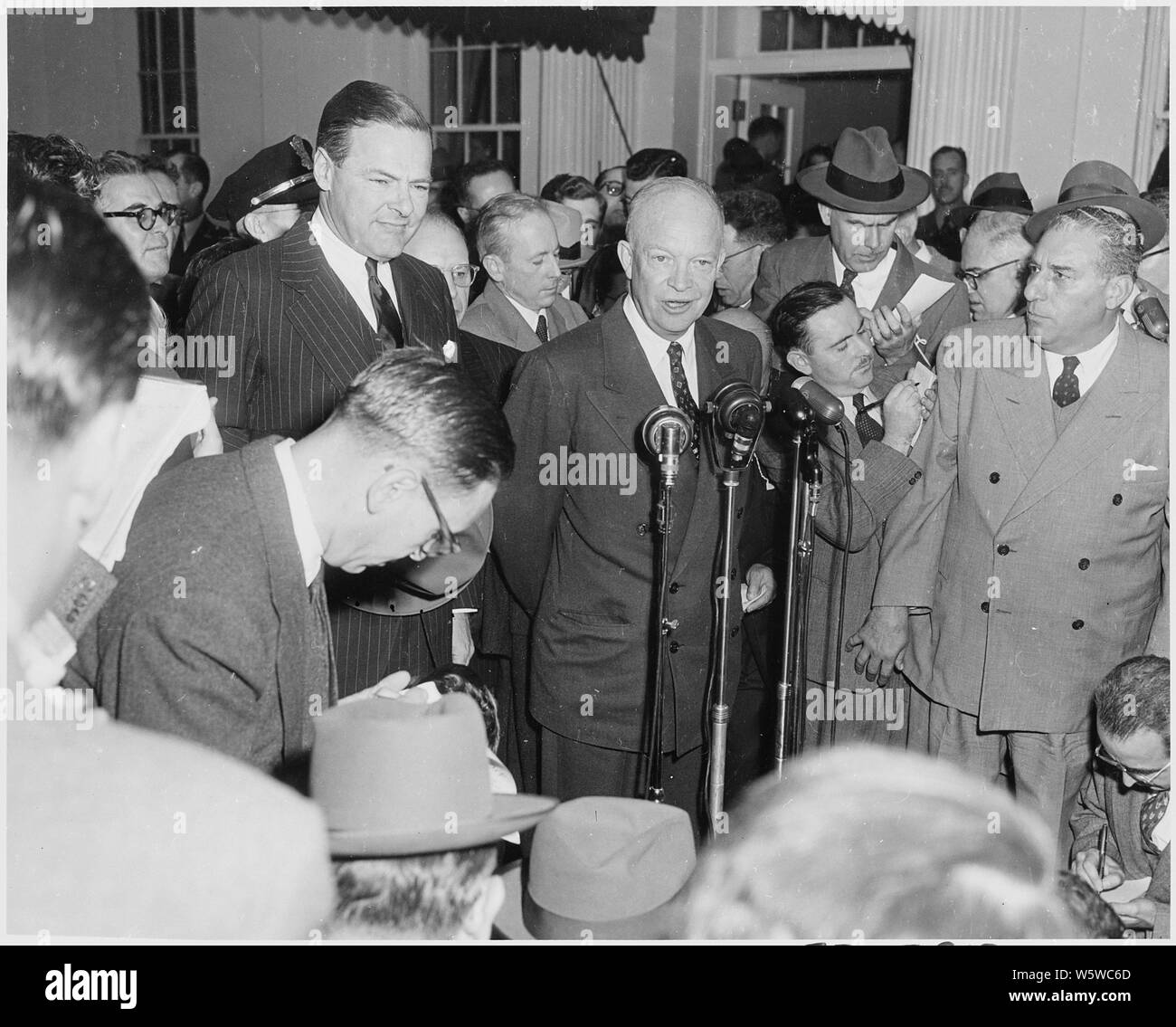 Photograph of President-elect Dwight D. Eisenhower speaking with ...
