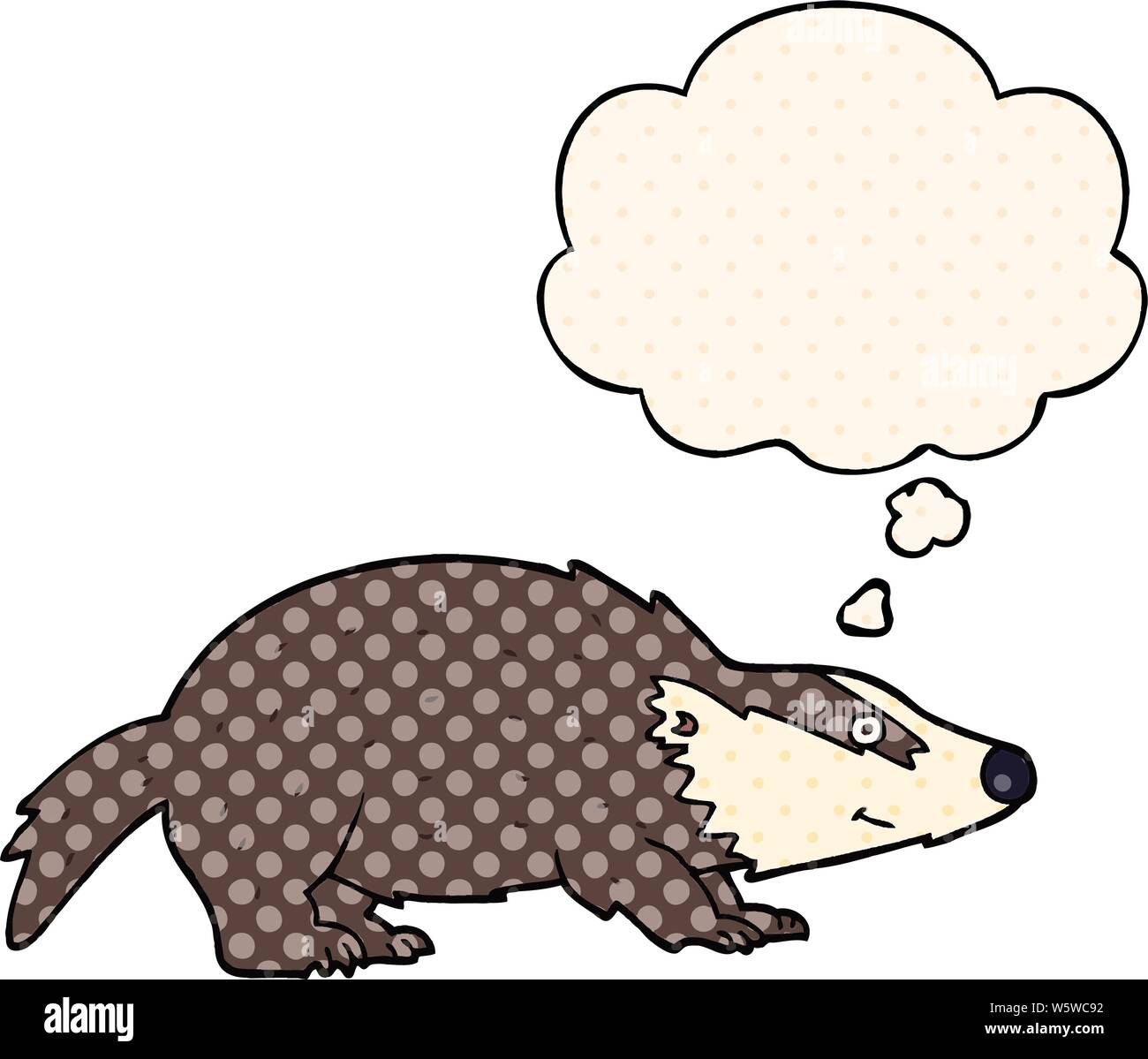 cartoon badger with thought bubble in comic book style Stock Vector ...