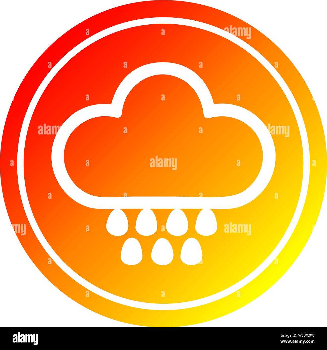 rain cloud circular icon with warm gradient finish Stock Vector Image ...