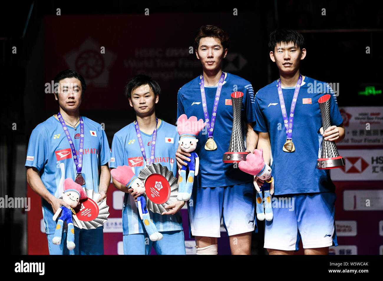 Hiroyuki Endo and Yuta Watanabe of Japan, left, and Li Junhui and Liu ...