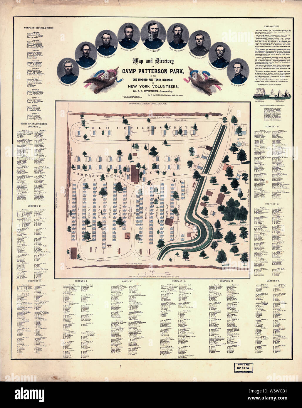 Civil War Maps 0601 Map and directory of Camp Patterson Park Baltimore ...