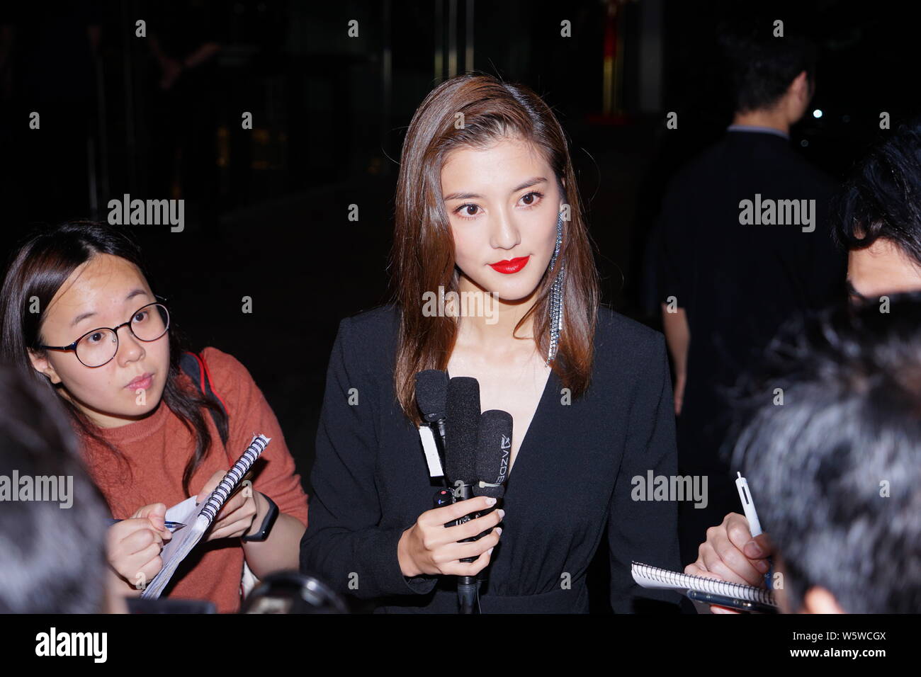 Hong Kong actress and model Karena Ng arrives for the wedding ceremony of singer and actress ...