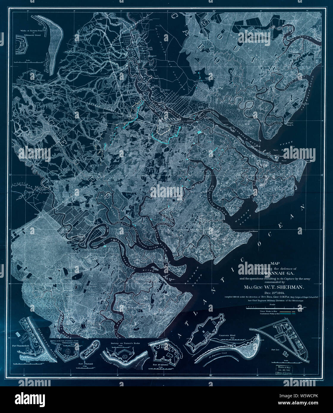 Civil War Maps 0606 Map illustrating the defence sic of Savannah Ga and ...