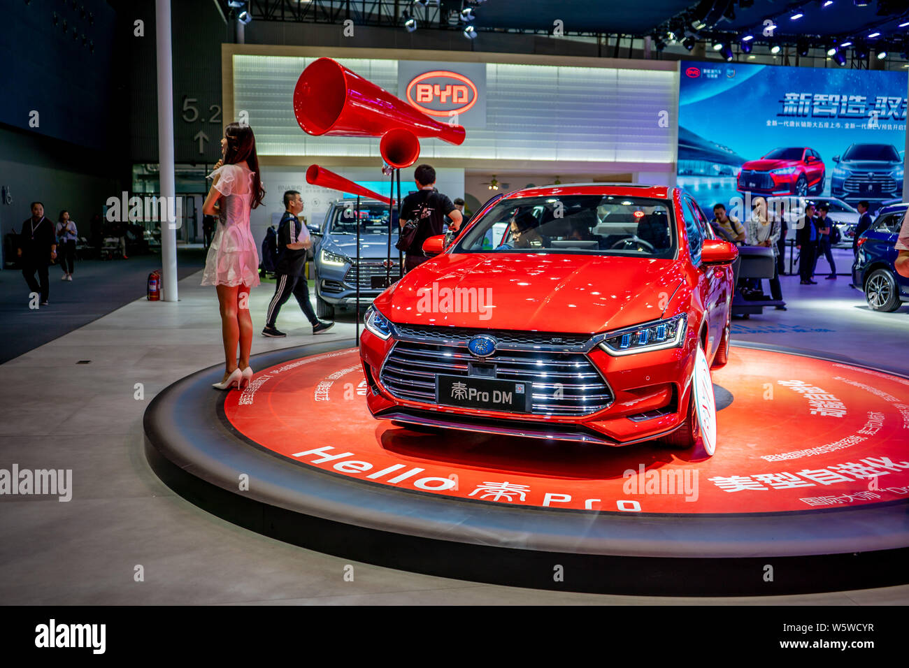 --FILE--People visit the stand of BYD during the 16th China (Guangzhou ...
