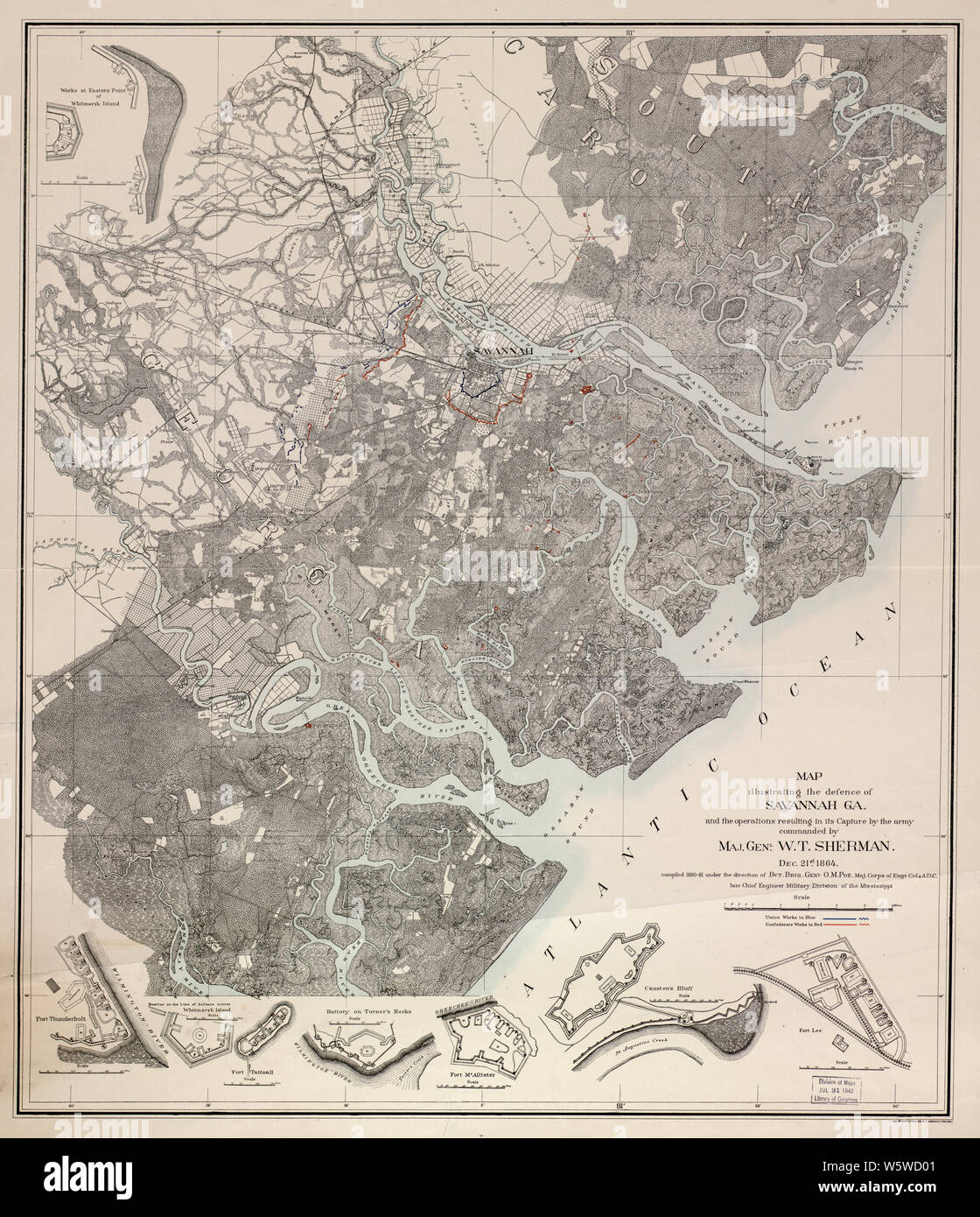 Civil War Maps 0606 Map illustrating the defence sic of Savannah Ga and ...